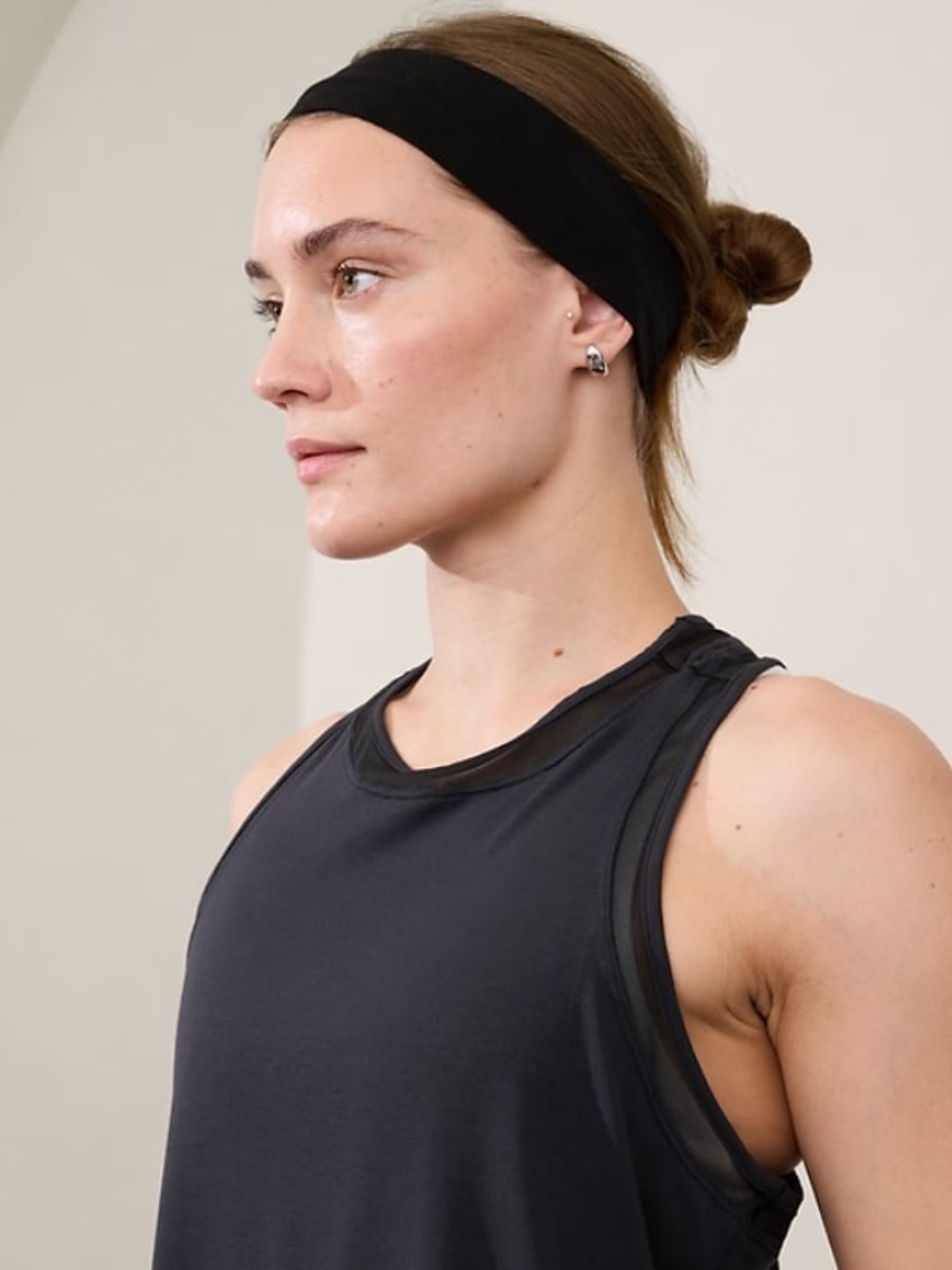 Buy Athleta Black Ease In Mesh Tank Top from the Next UK online shop