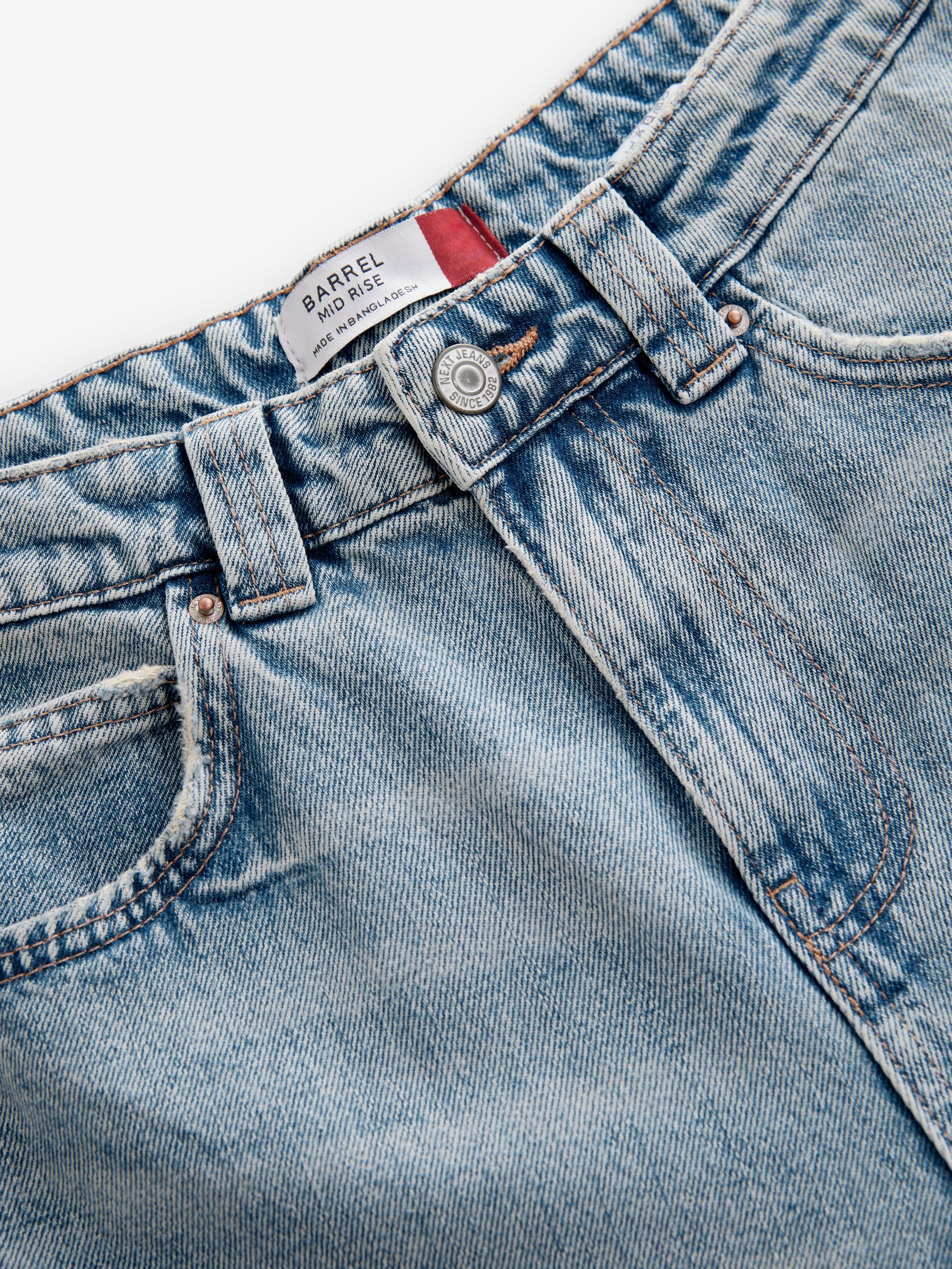 Buy Bleach Darted Knee Barrel 100% Cotton Jeans from the Next UK online ...