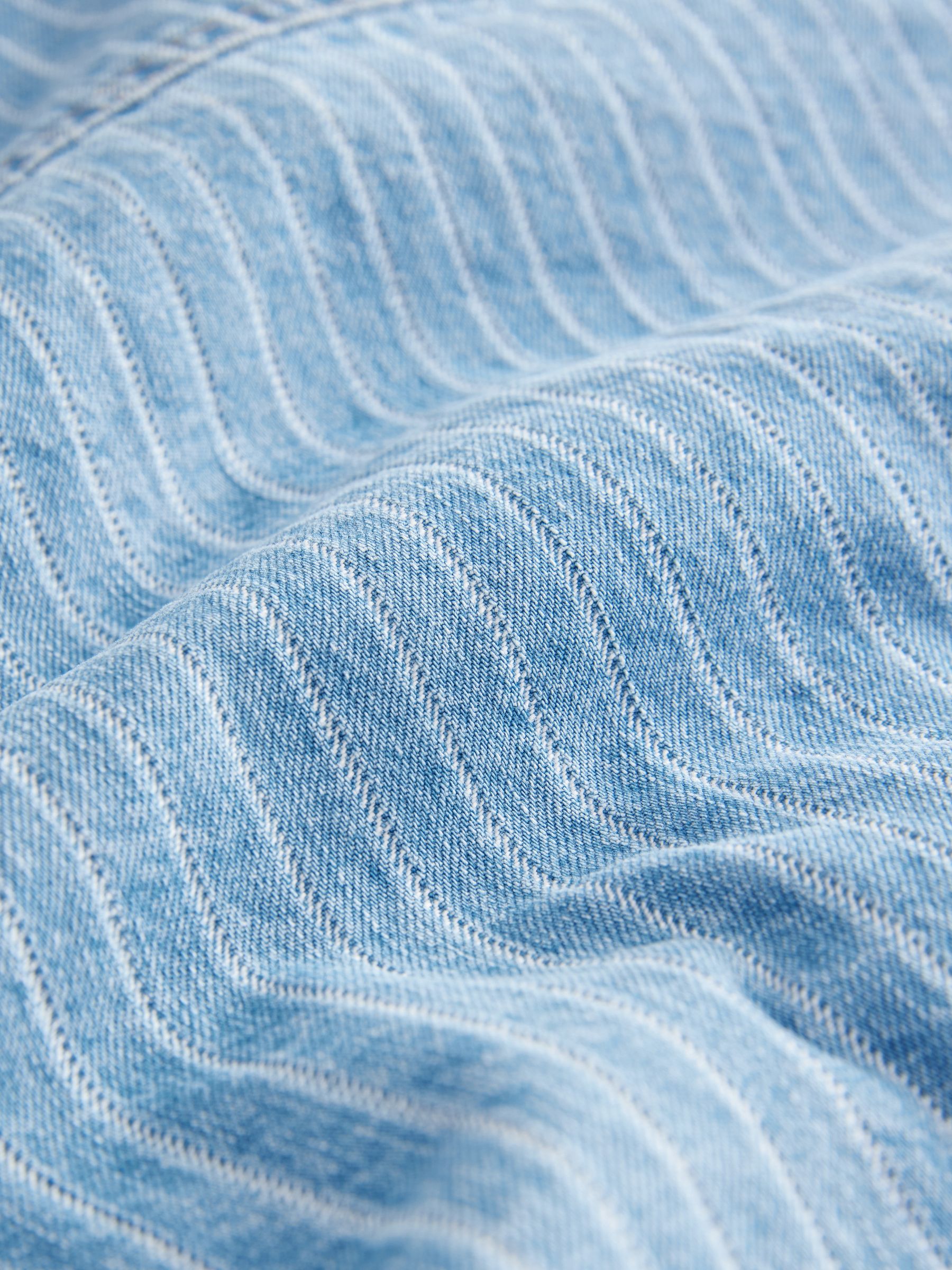 Buy Mid Blue 100% Cotton Stripe Denim Shacket from the Next UK online shop