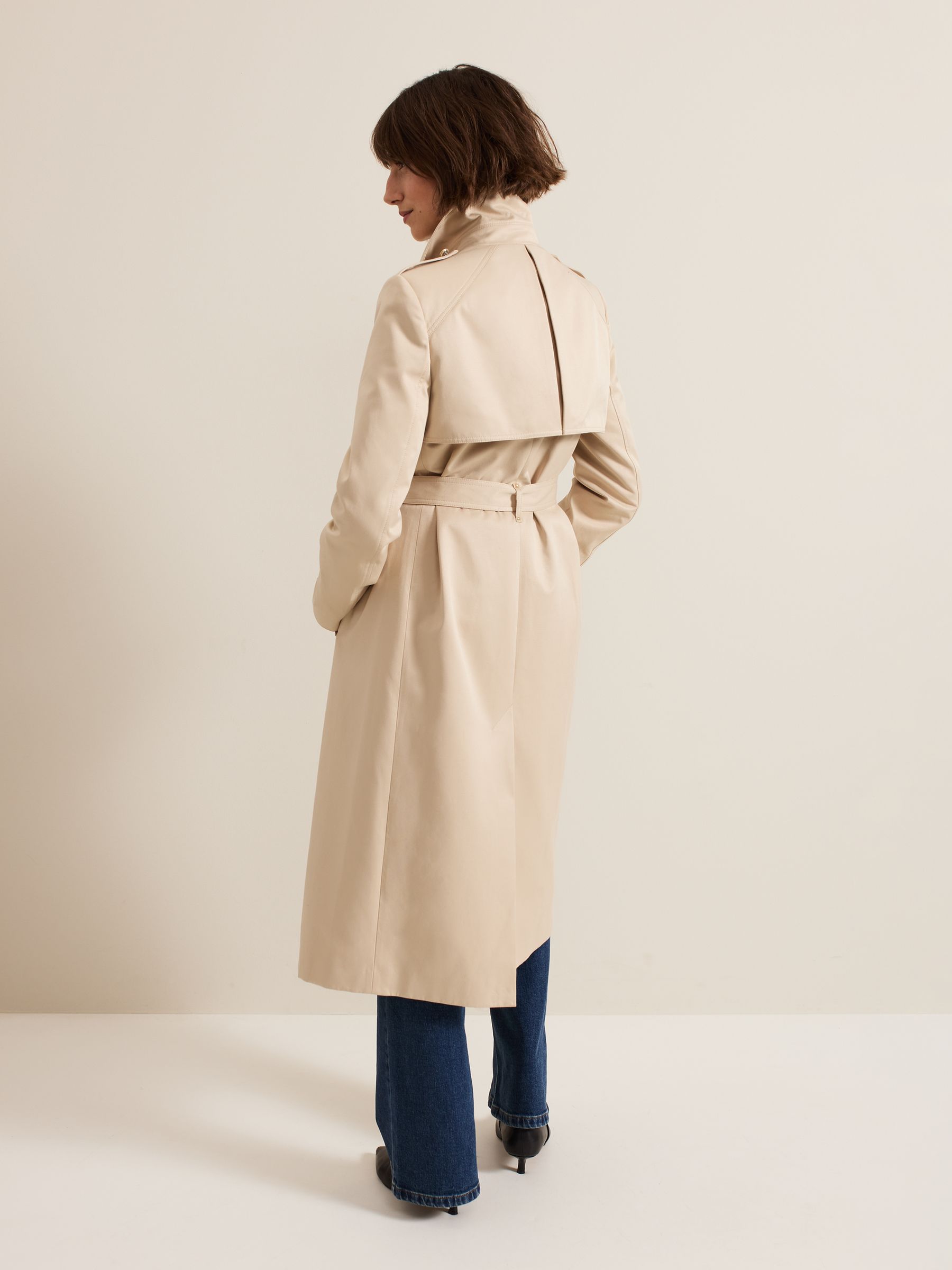 Buy Phase Eight Natural Cheryl Camel Long Fitted Trench Coat from the ...