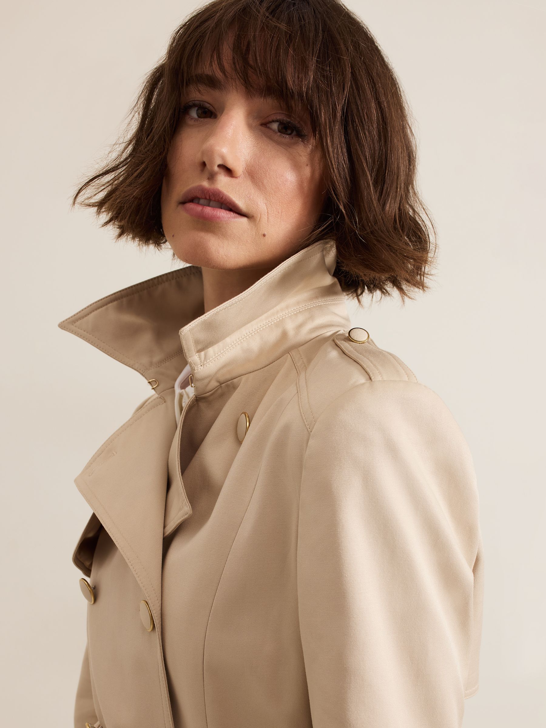 Buy Phase Eight Natural Cheryl Camel Long Fitted Trench Coat from the ...