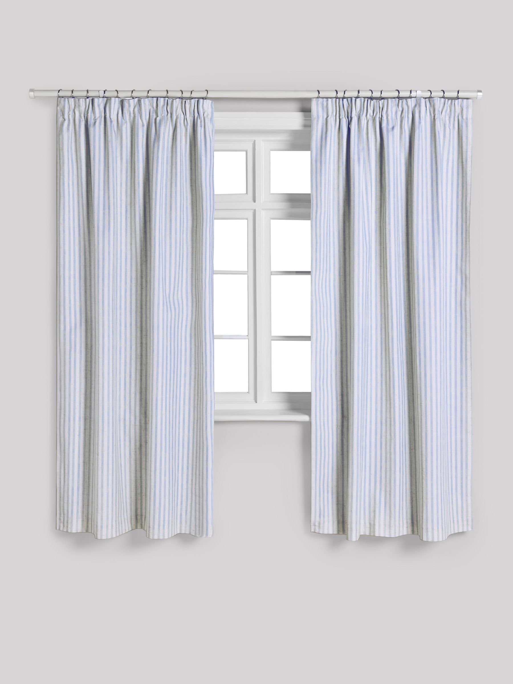 Buy Blue Stripe Pencil Pleat Blackout Curtains from the Next UK online shop