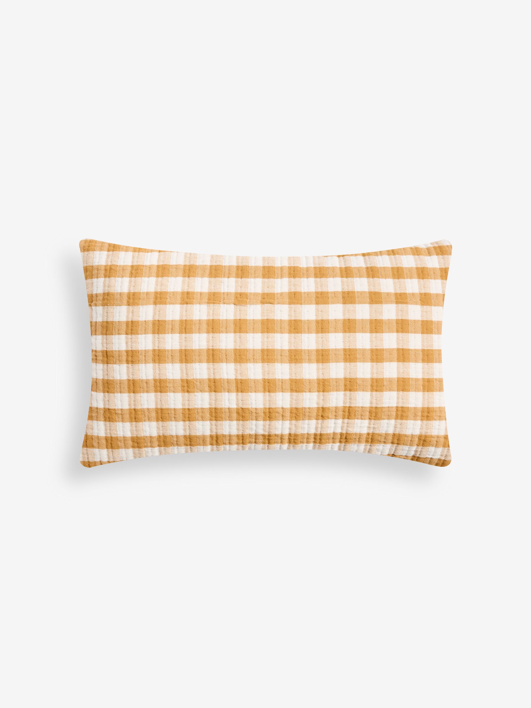 Buy Ochre Yellow 50 x 30cm Gingham Check Cushion from Next Belgium