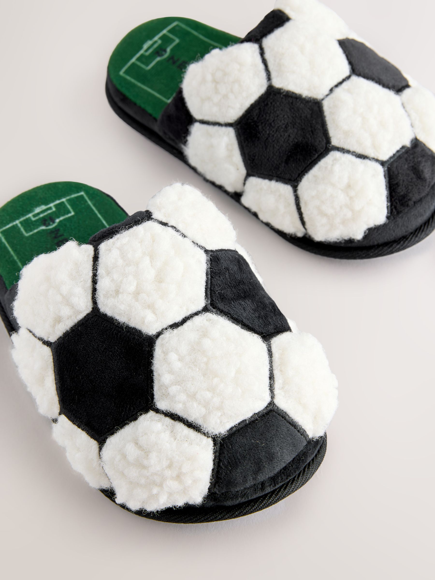 Buy Black/White - Football Slipper Mules from Next Ukraine