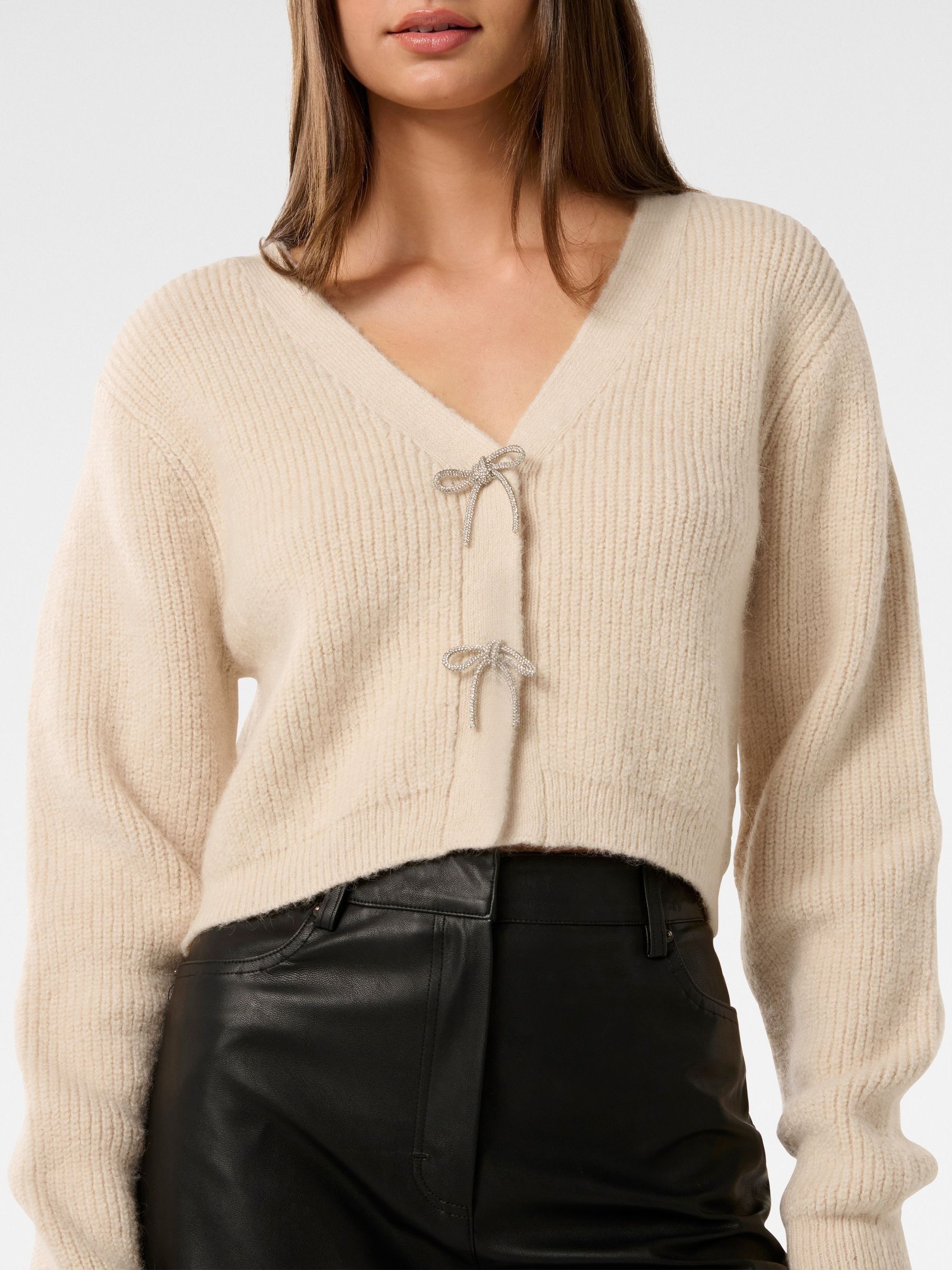 Buy Forever New Natural Dana Bow Detail Fluffy Cardigan from the Next ...