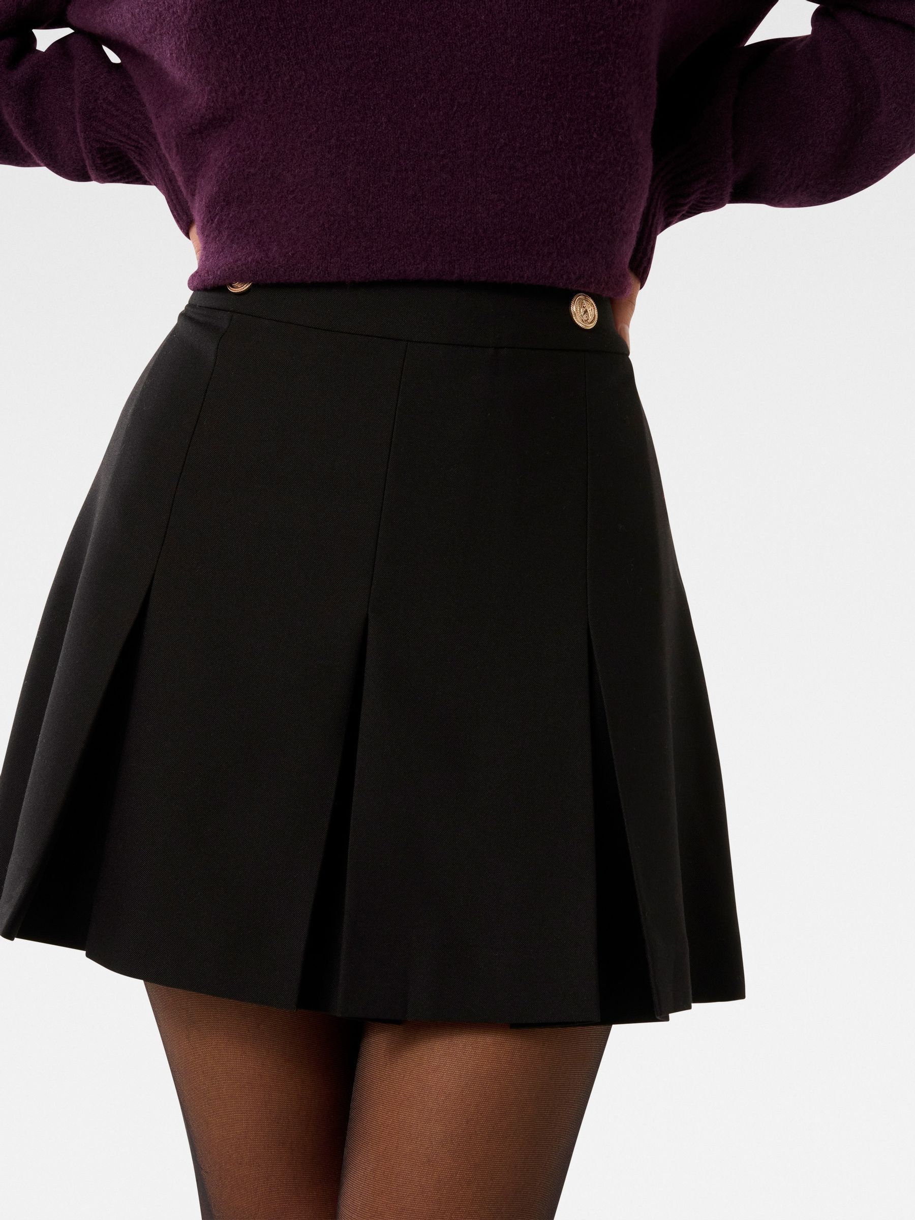 Buy Forever New Black Juni Kilt Mini Skirt from the Next UK online shop