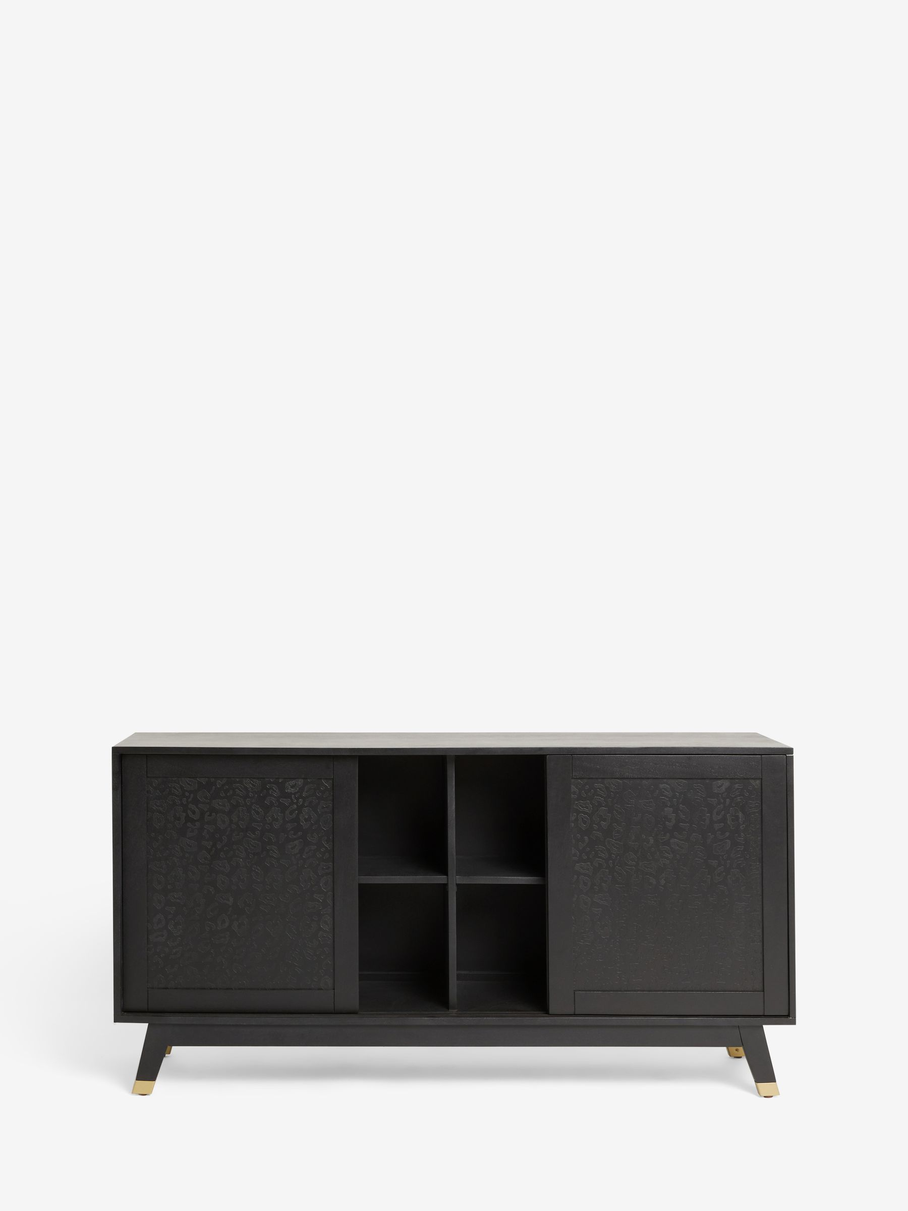 Buy Rockett St George Black Mango Wood Leopard Print Large Sideboard ...