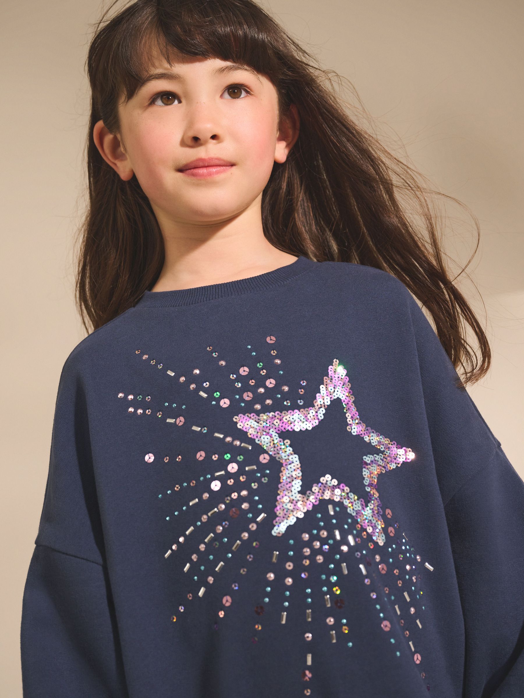 Buy Navy Sequin Star - Jumper Dress (3-16yrs) from Next Finland