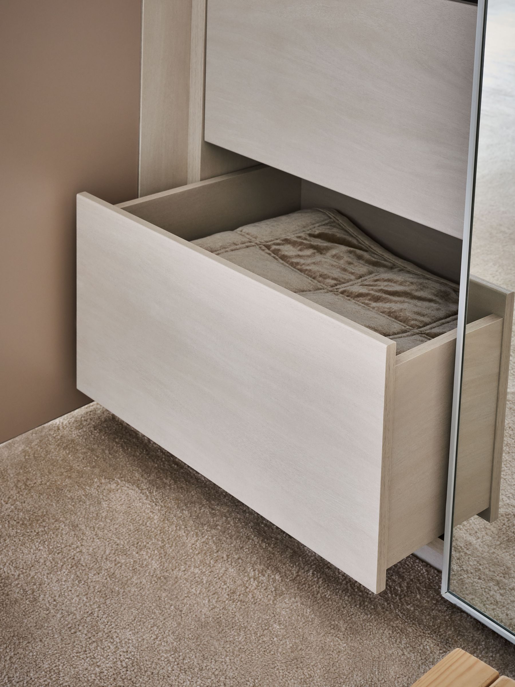 Buy Mid Grey Sloane Glass Triple Semi Fitted Wardrobe from the Next UK ...