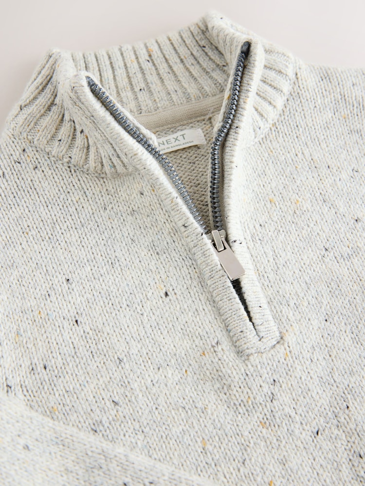 Buy Neutral Knitted Quarter Zip Jumper (3mths-7yrs) from Next Malta