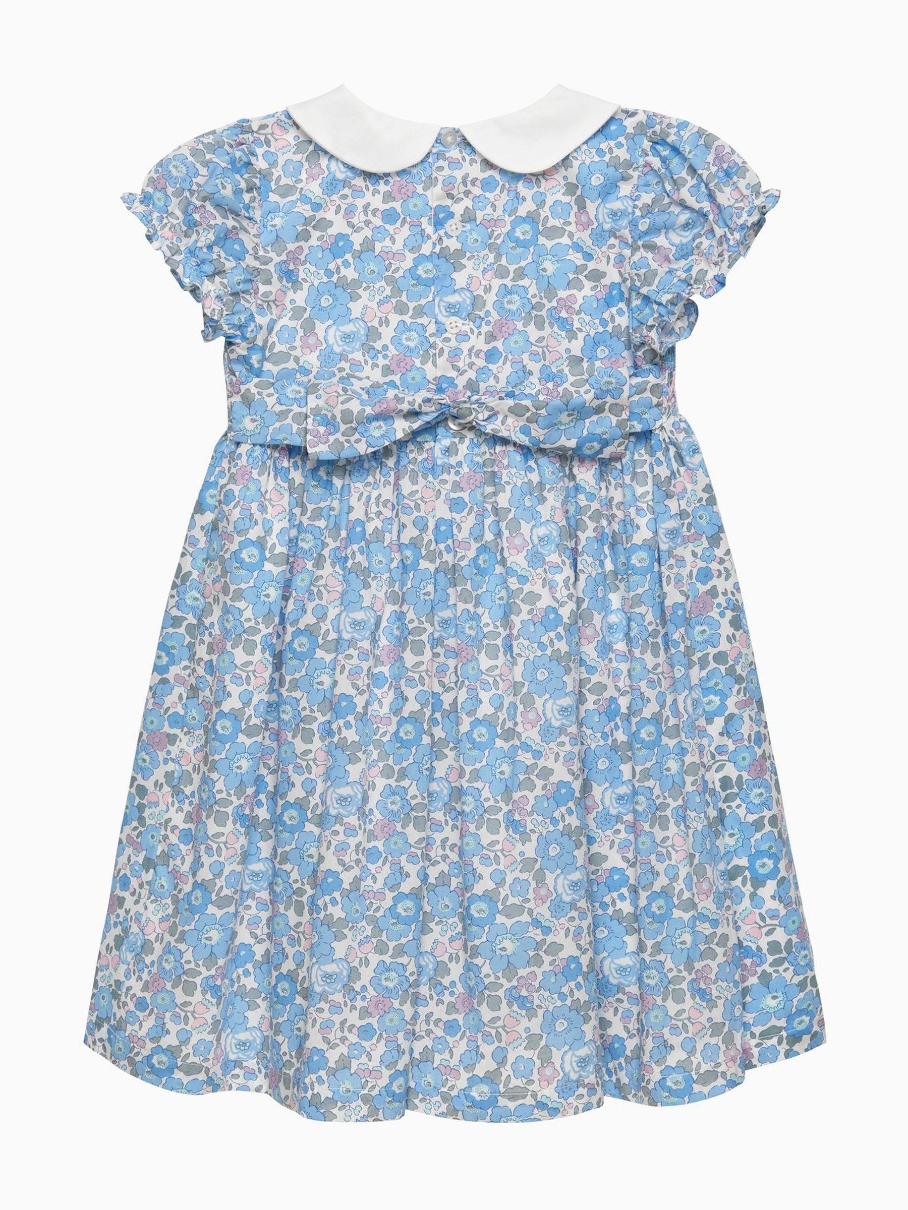 Buy Trotters London Liberty Print Blue 100% Cotton Betsy Smocked Dress ...