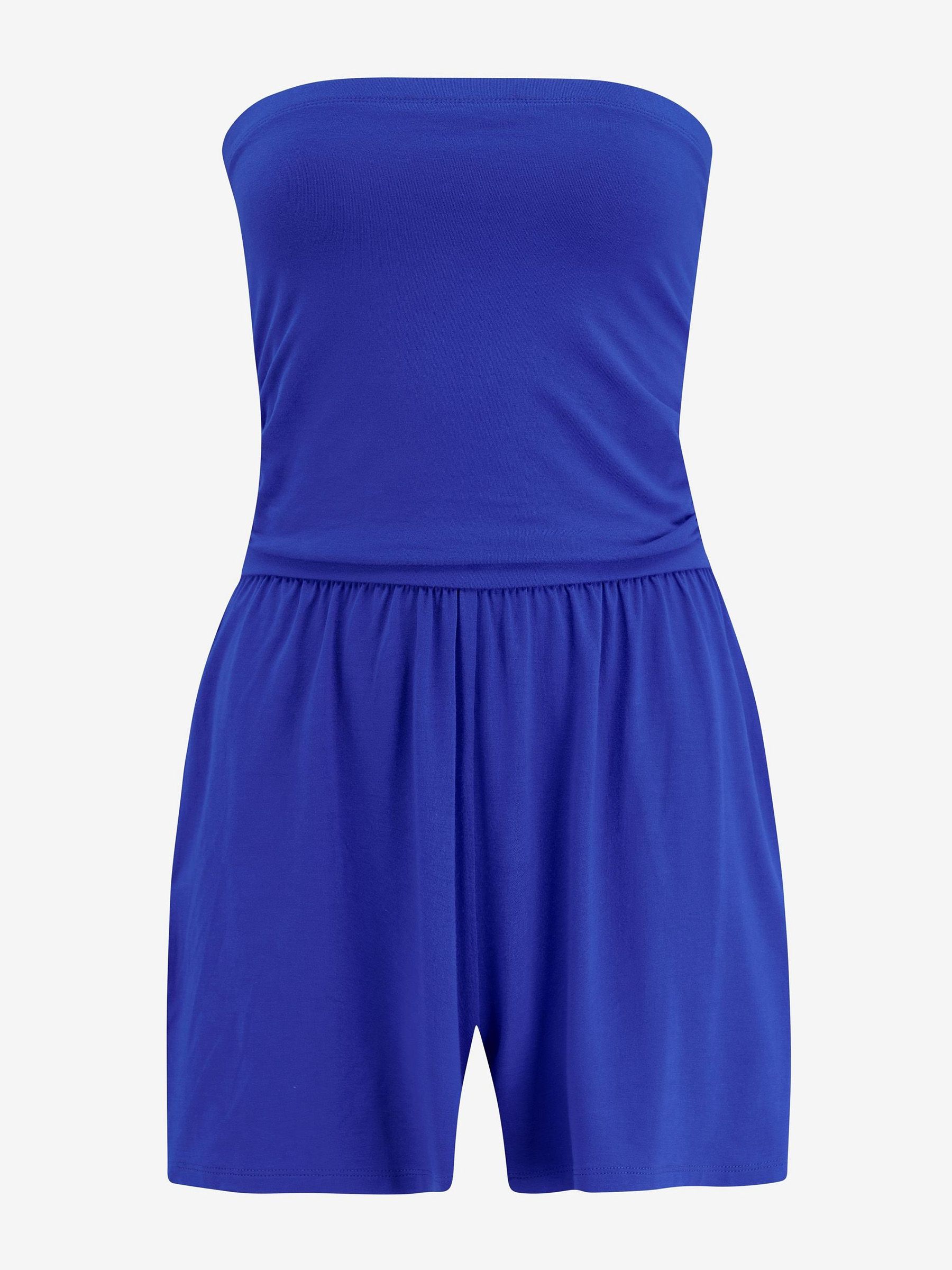 Buy Pour Moi Blue Strapless Jersey Beach Playsuit with Viscose from ...
