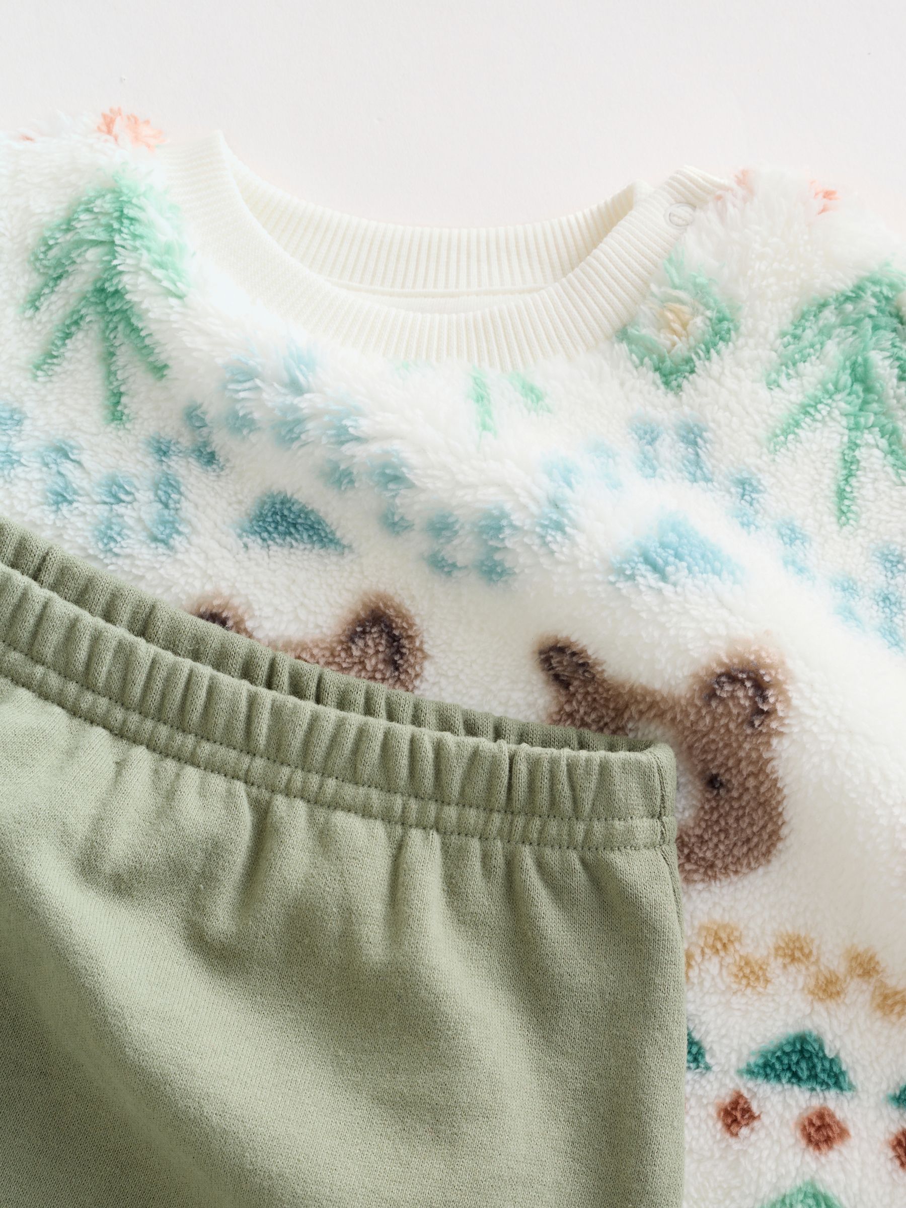 Buy Green Bear Fairisle Baby Fleece Top and Joggers Set (0mths-2yrs ...