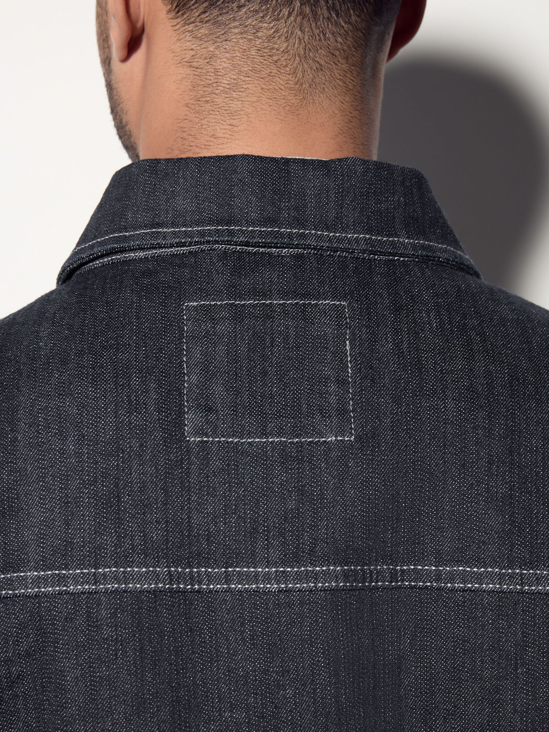 Buy Dark Blue Contrast Stitched Denim Jacket from the Next UK online shop