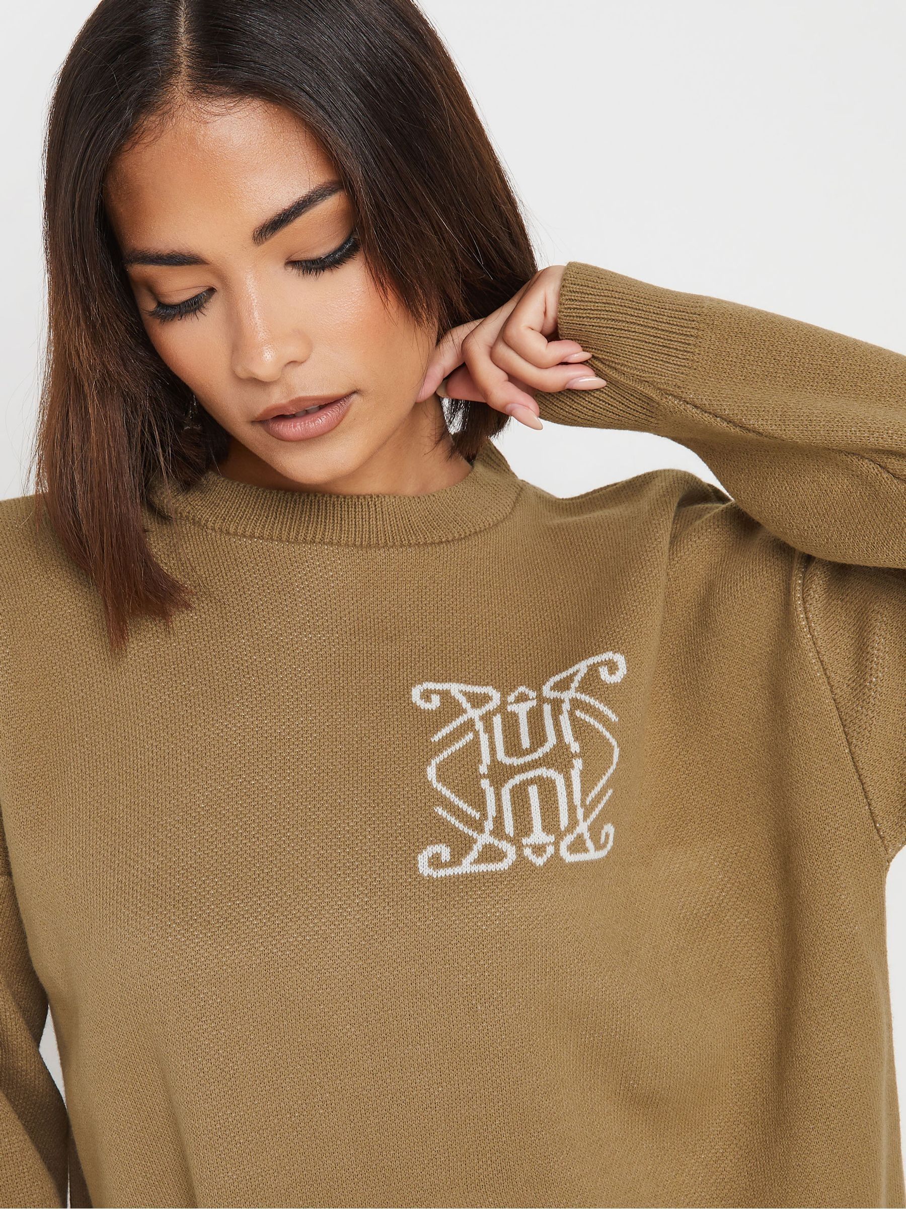 Buy PixieGirl Petite Brown Contrast Swirl Knitted Jumper from the Next ...