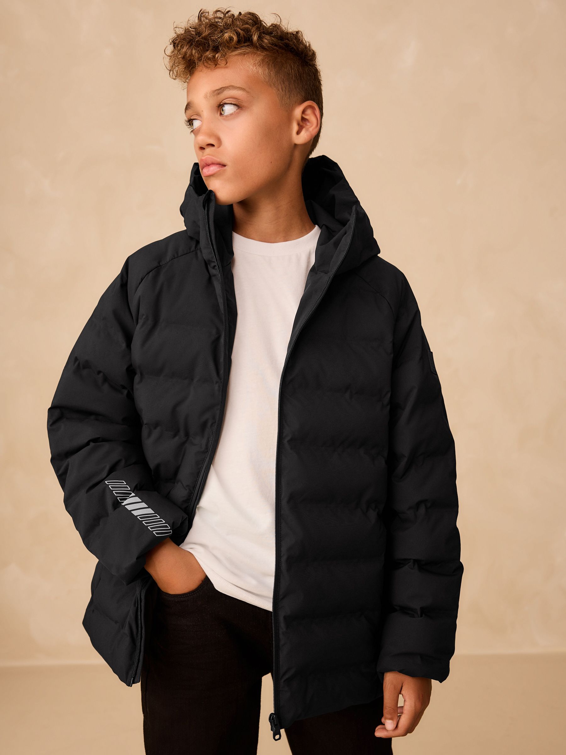 Buy Black Waterproof Midweight Hooded Jacket (3-16yrs) from the Next UK ...
