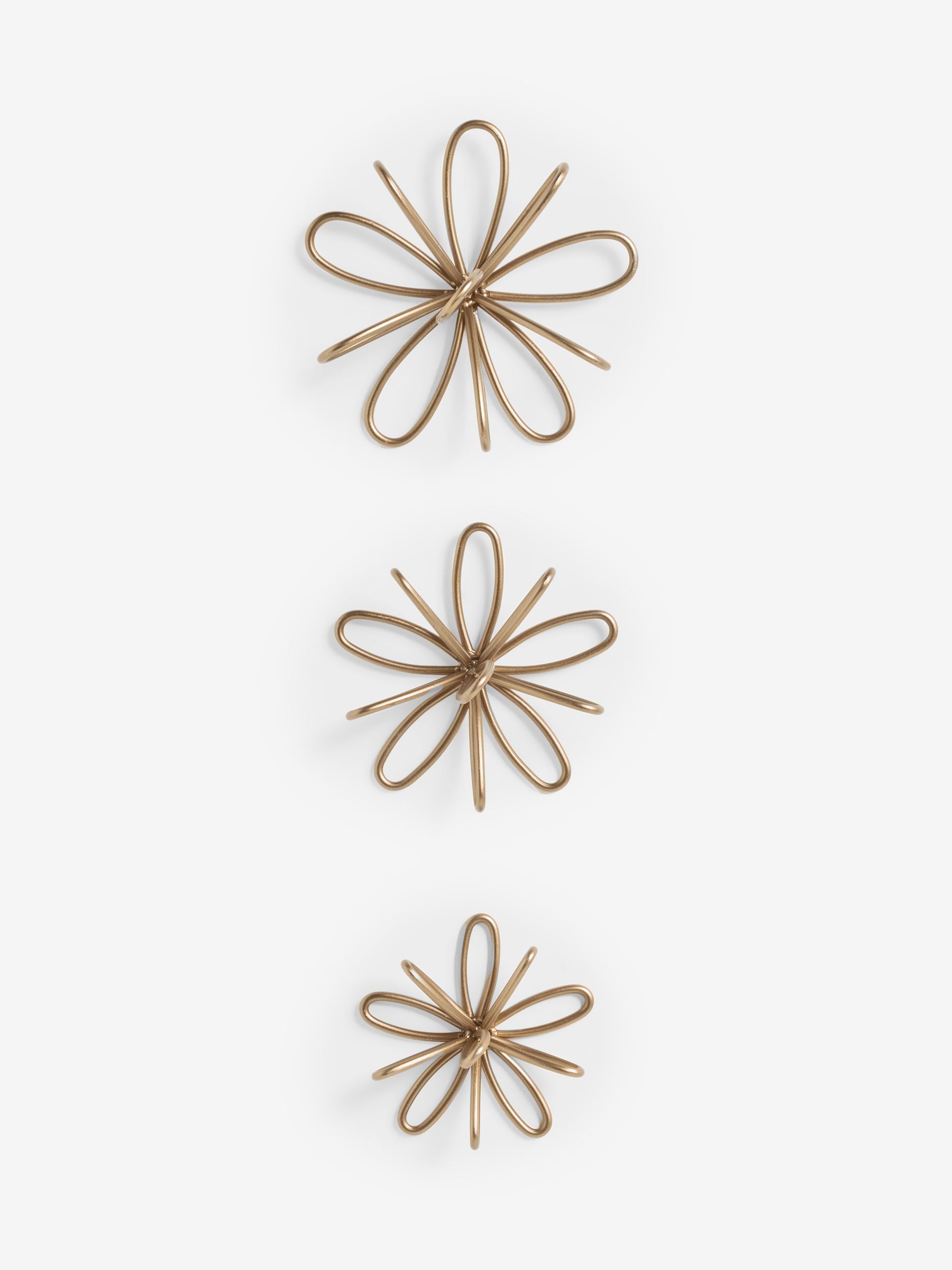 Buy Set of 3 Gold Metal Flower Wall Plaques from the Next UK online shop