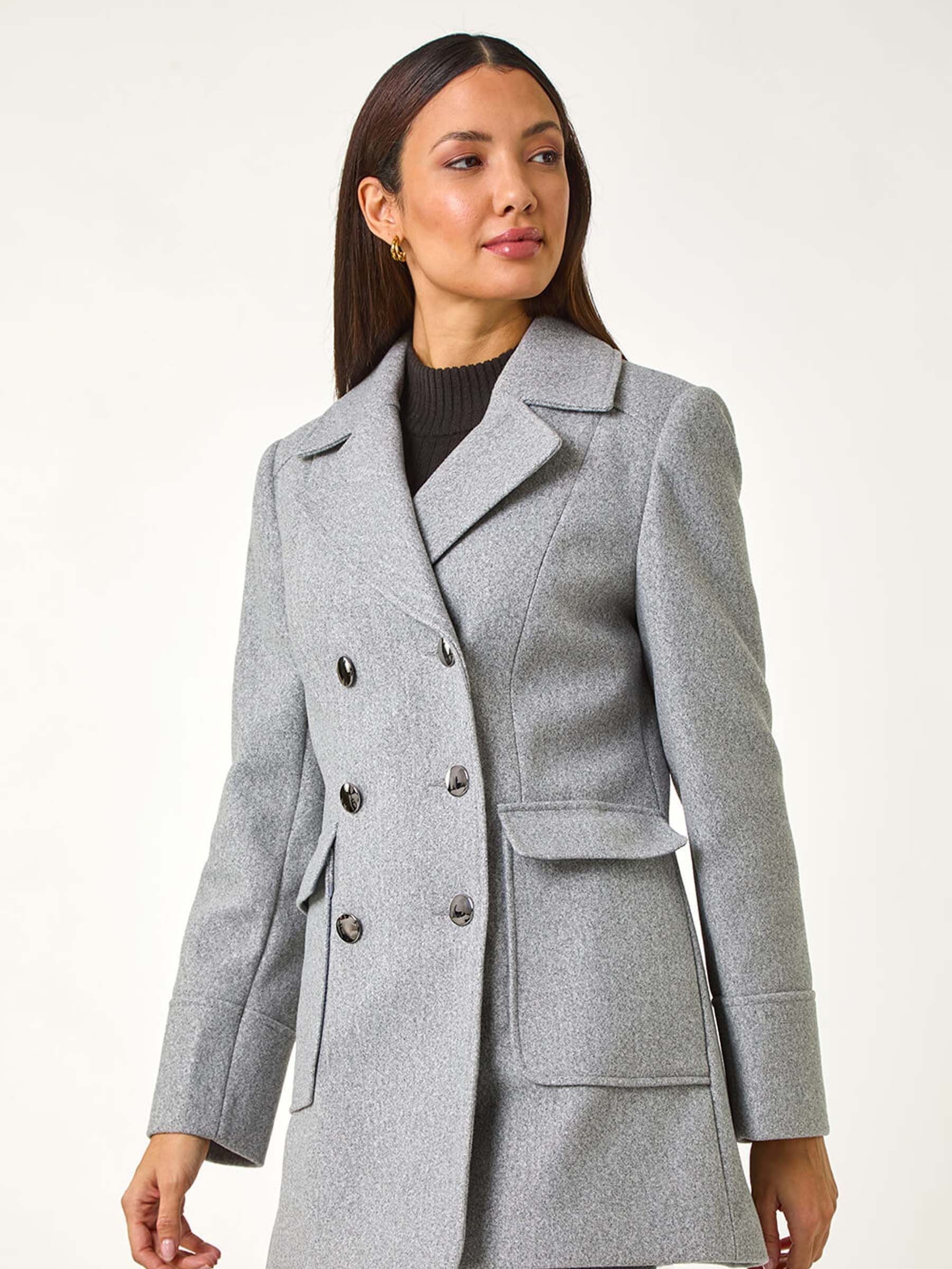 Buy Roman Grey Double Breasted Longline Coat from the Next UK online shop