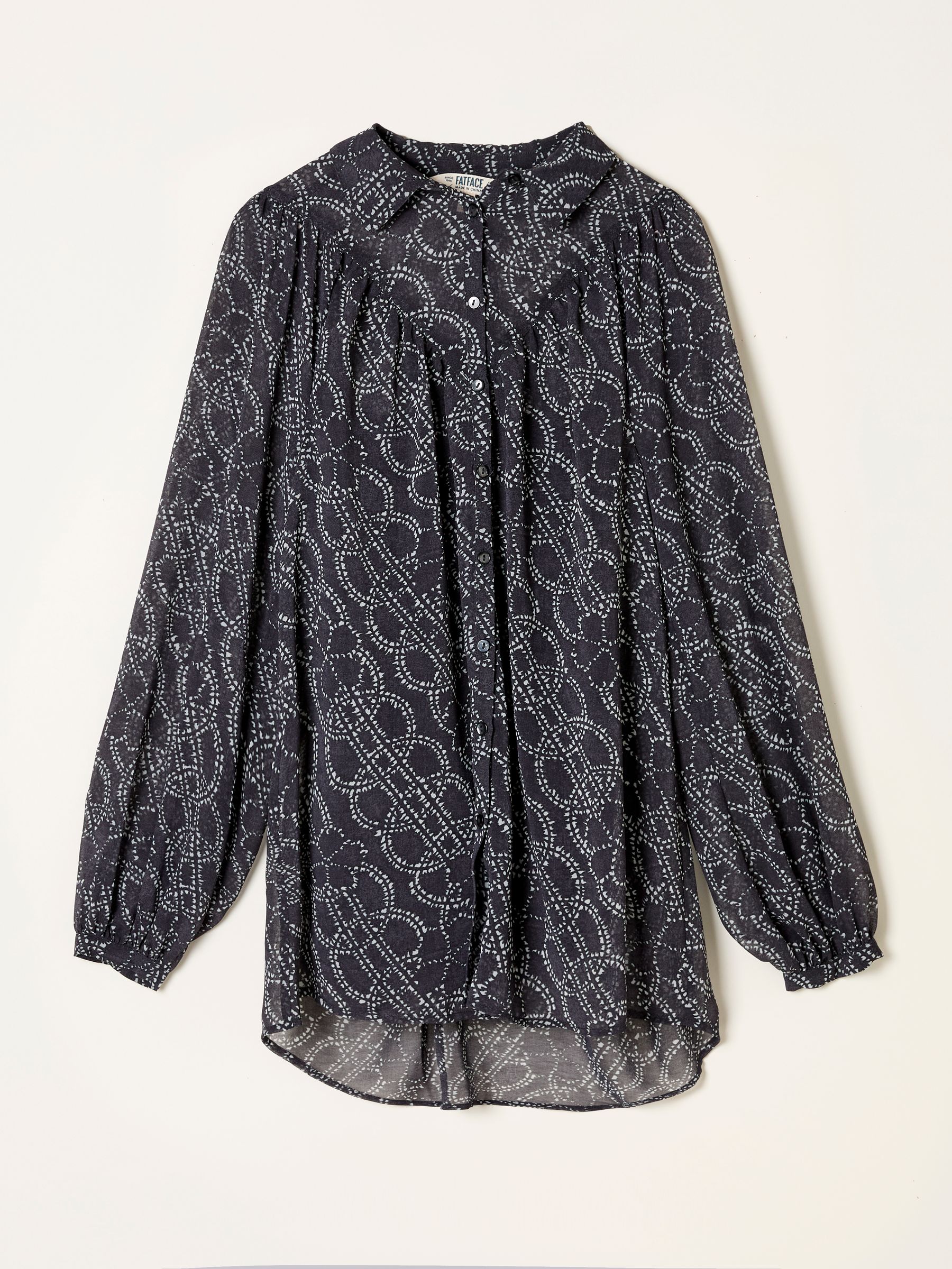 Buy FatFace Pamala Graphite Grey Texture Floral Blouse from the Next UK ...