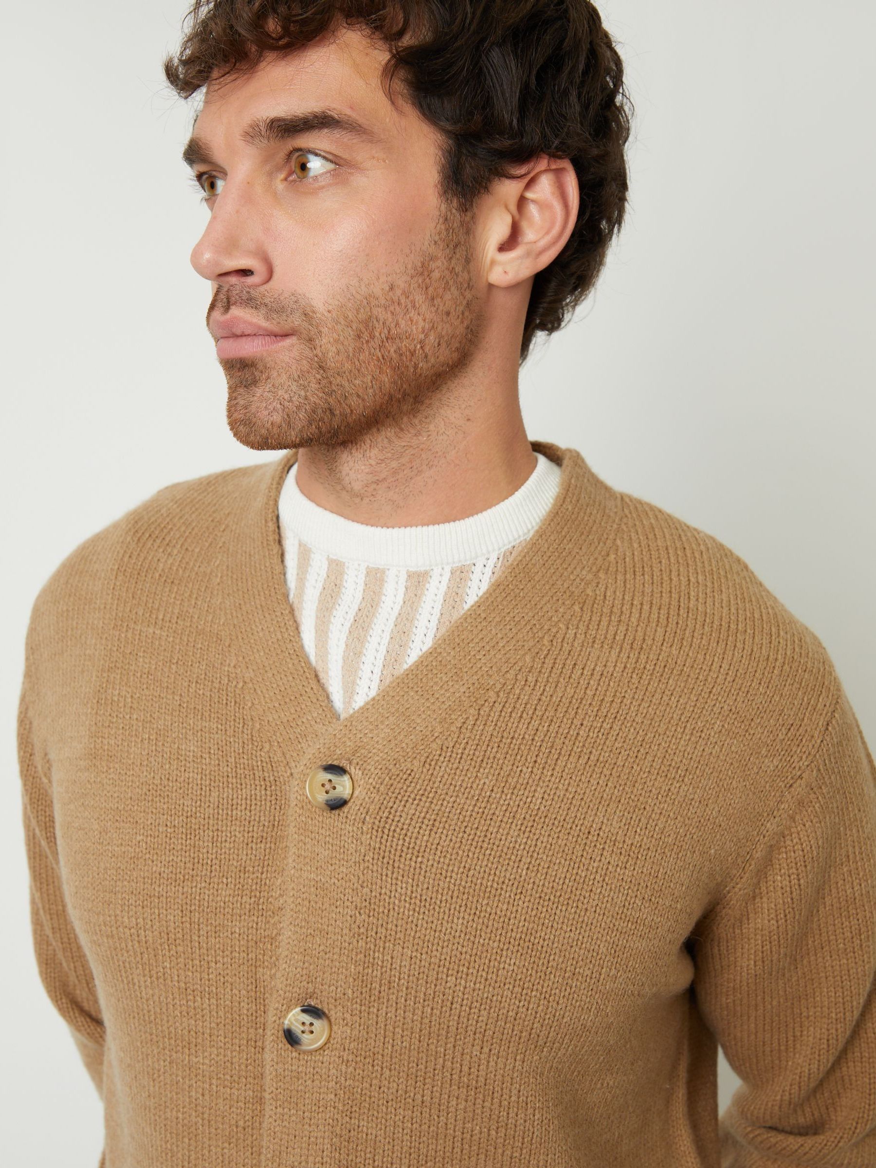 Buy Threadbare Brown Knitted V-Neck Cardigan from the Next UK online shop