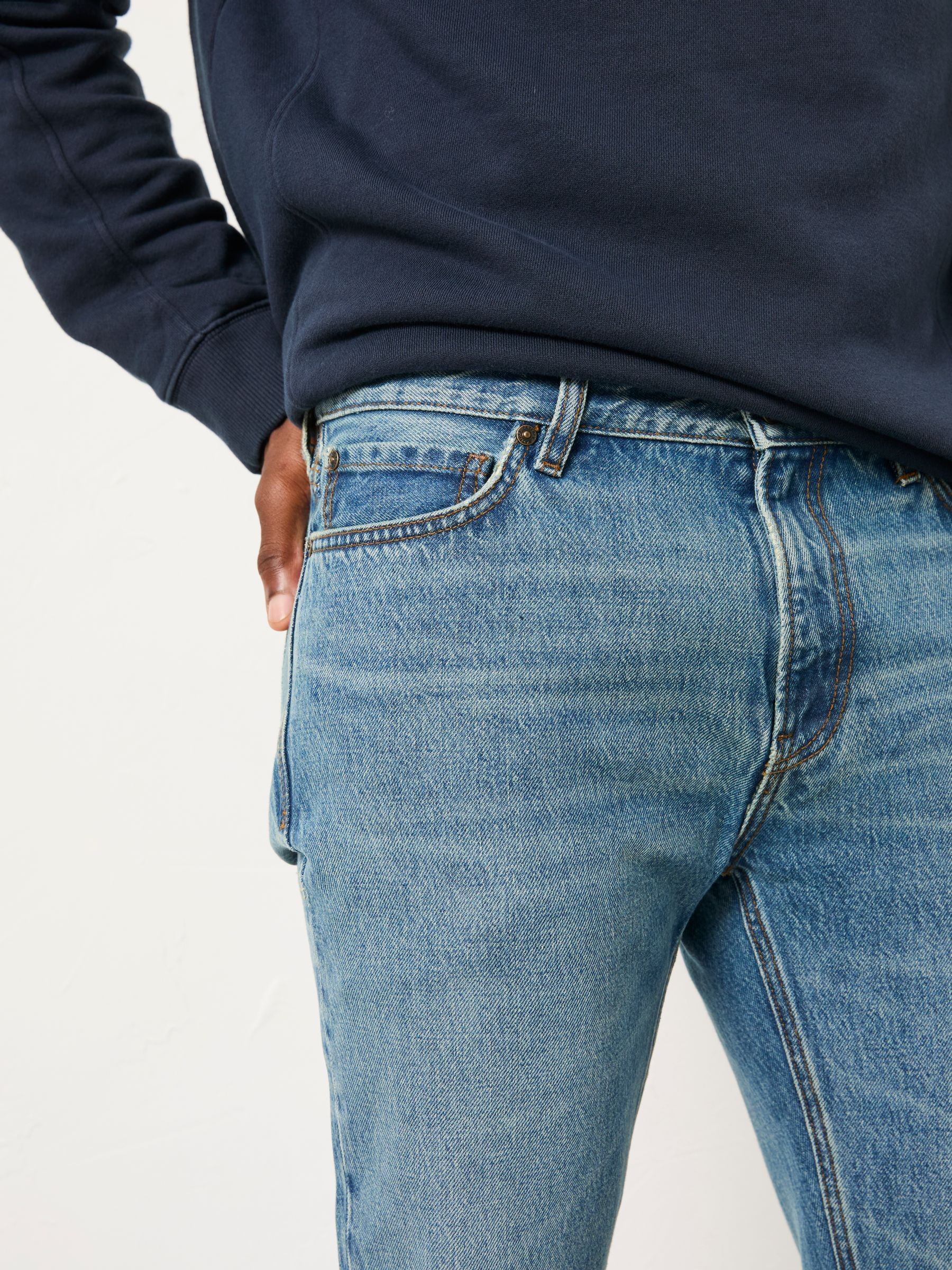 Buy FatFace Denim Blue Tint Straight Fit Straight Fit Jeans from the ...