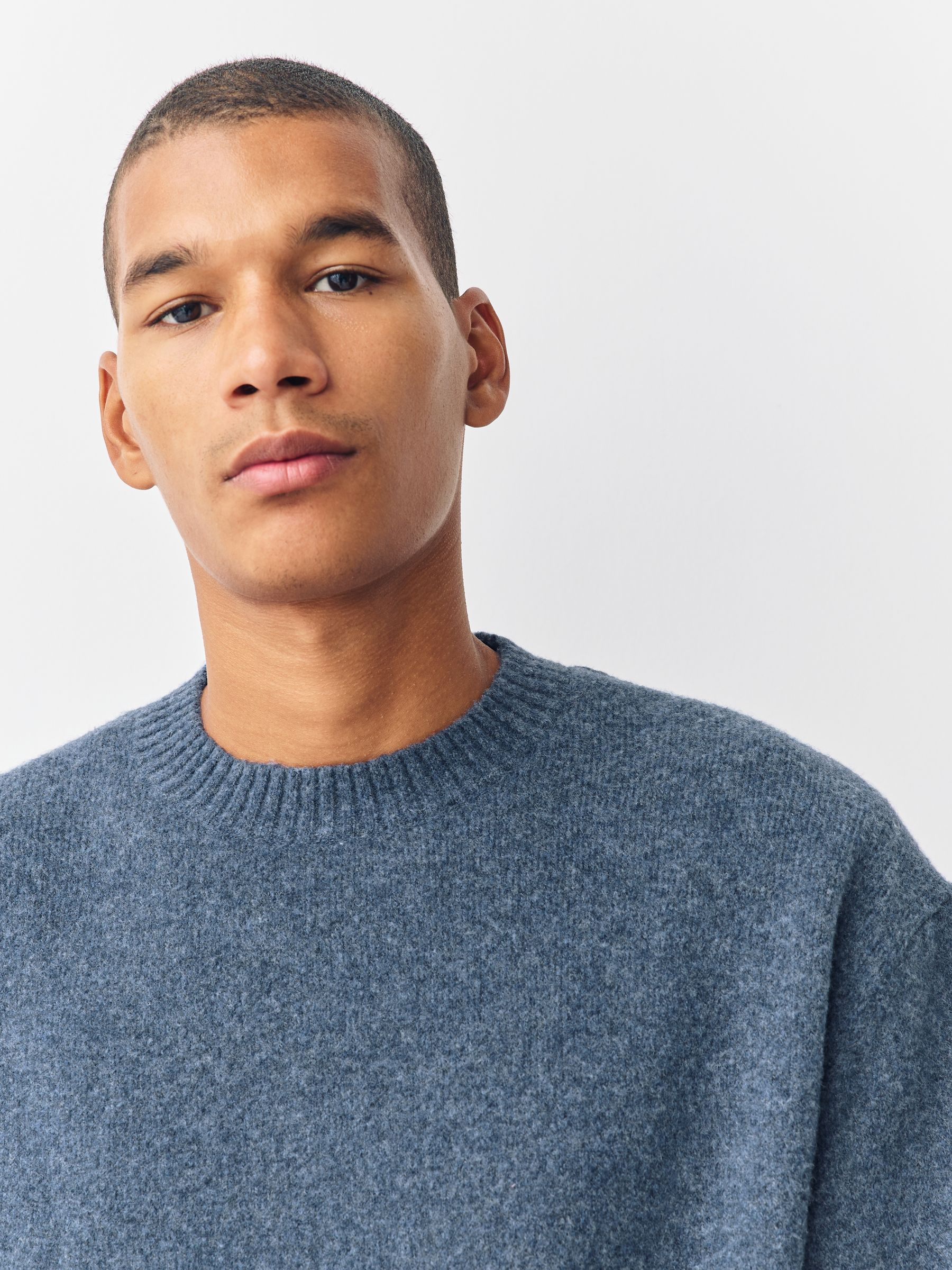 Buy Blue Relaxed Fit Cosy Crew Neck Jumper with Wool from the Next UK ...