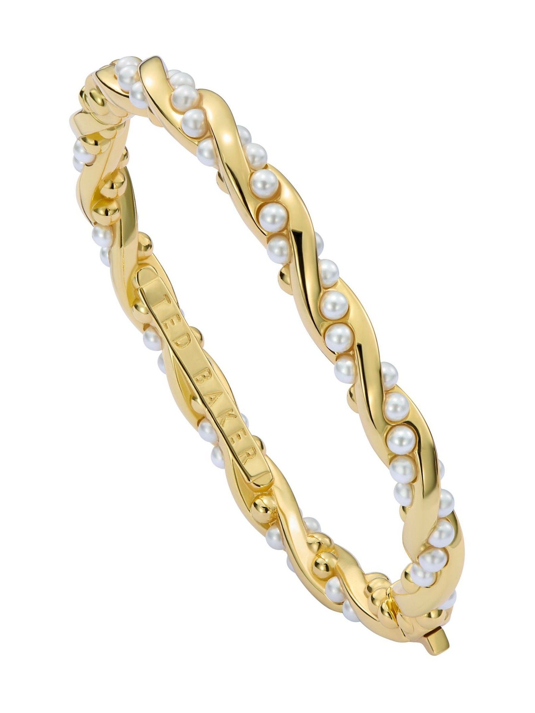 Buy Ted Baker Gold Tone, Pearl Tilaa: Twisted Pearl Cuff Bracelet from ...