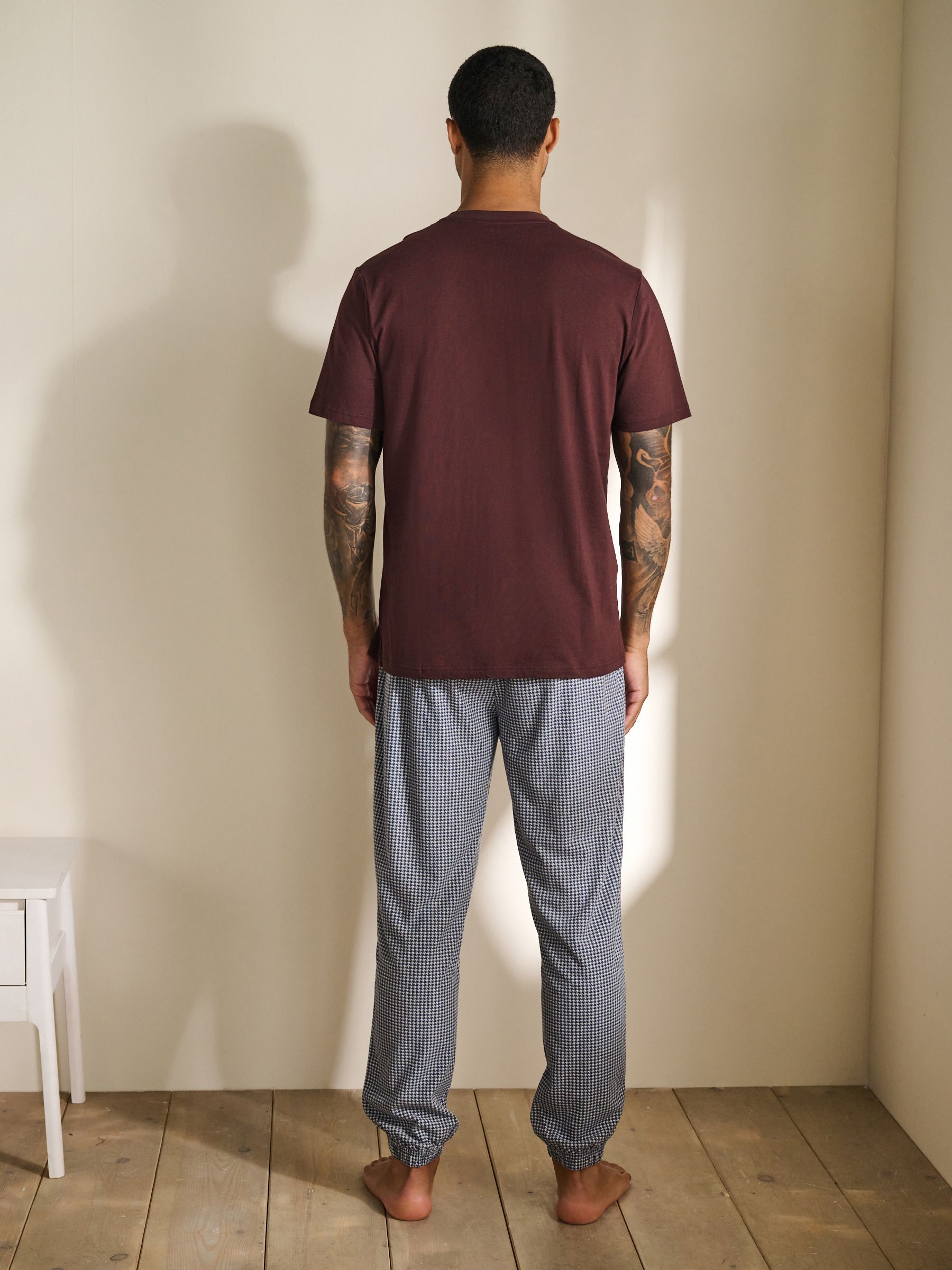 Buy Blue Check Motionflex Cosy Short Sleeve Cuffed Pyjamas from the ...