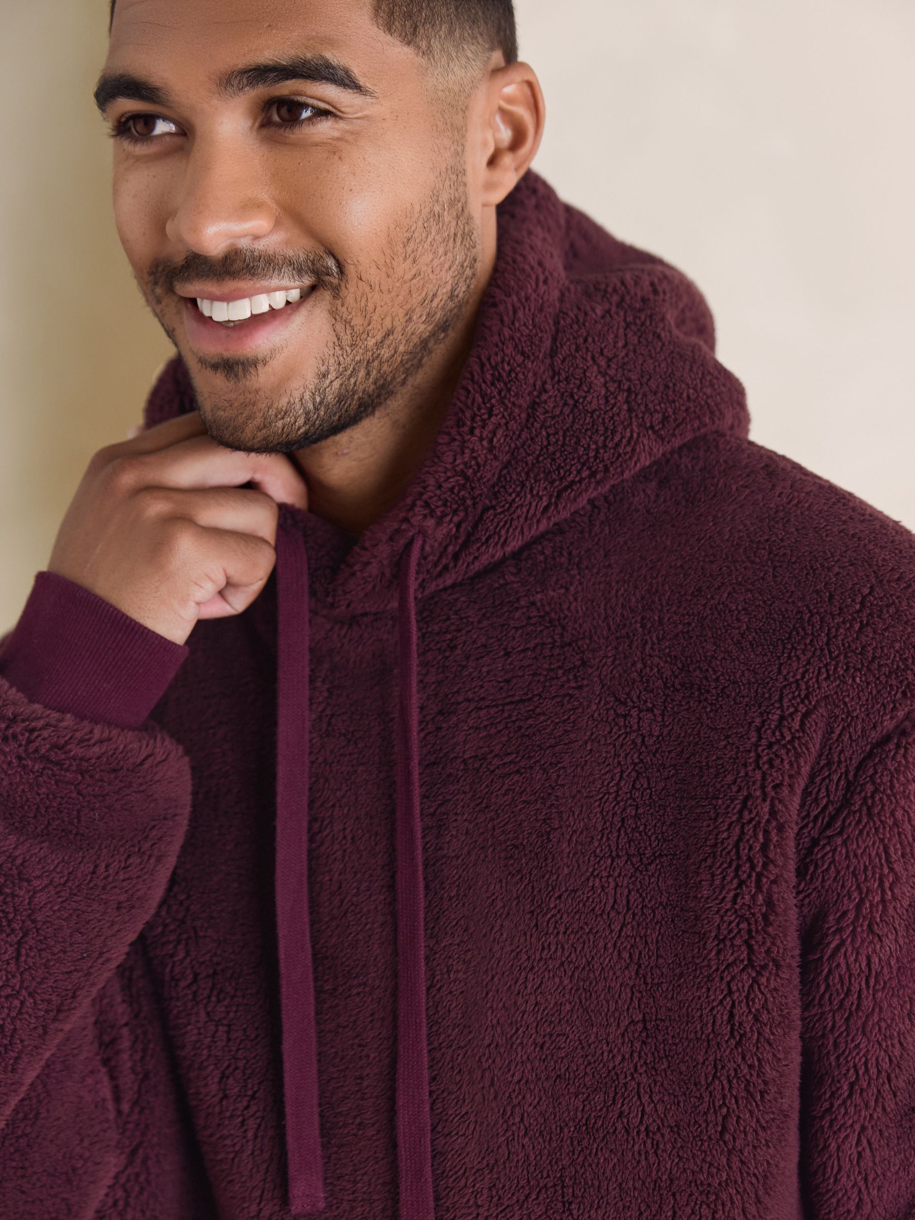 Buy Burgundy Red Borg Overhead Hoodie from Next Israel