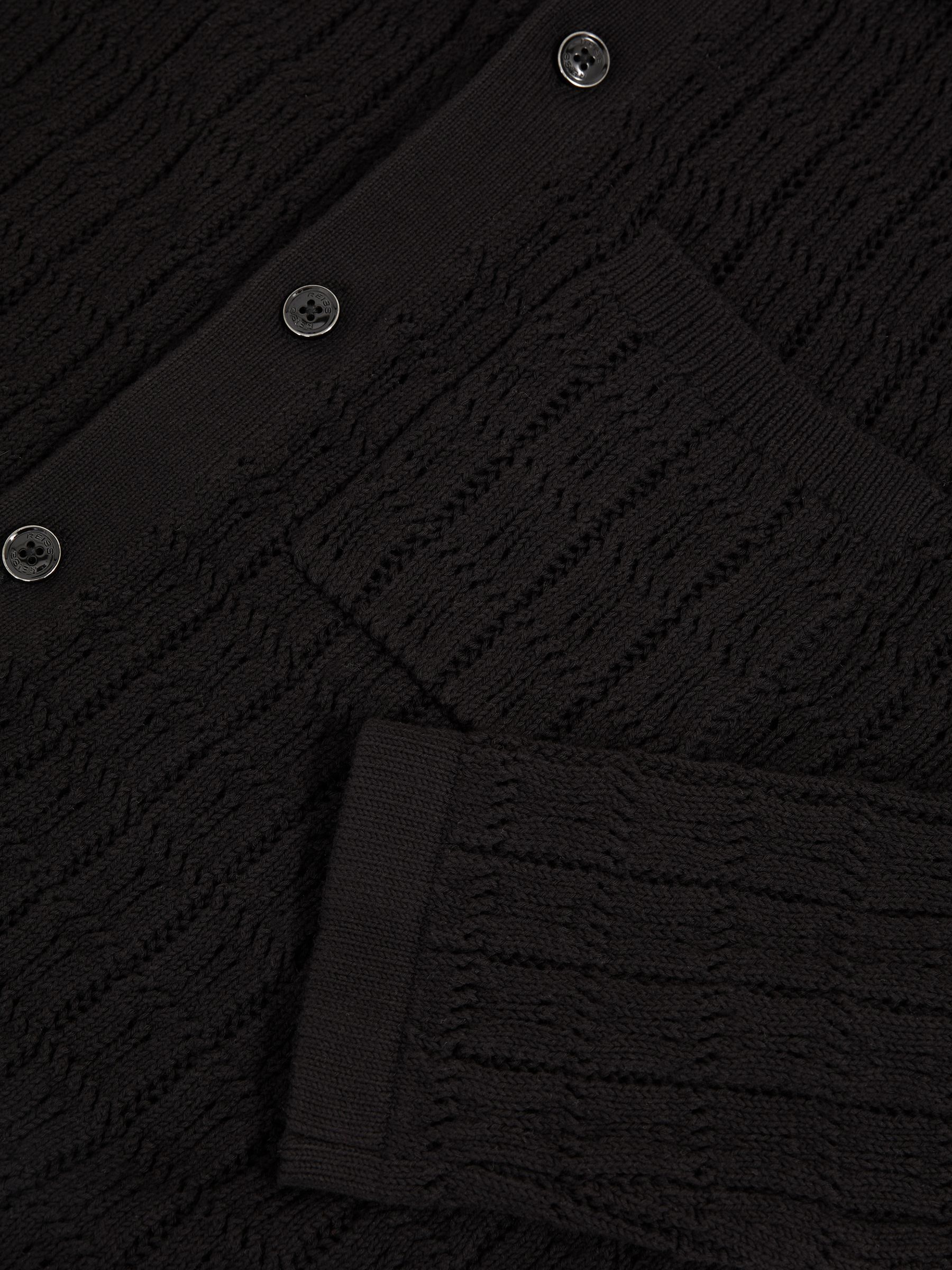 Buy Reiss Black Parson Cotton-Blend Textured Knit Shirt from the Next ...