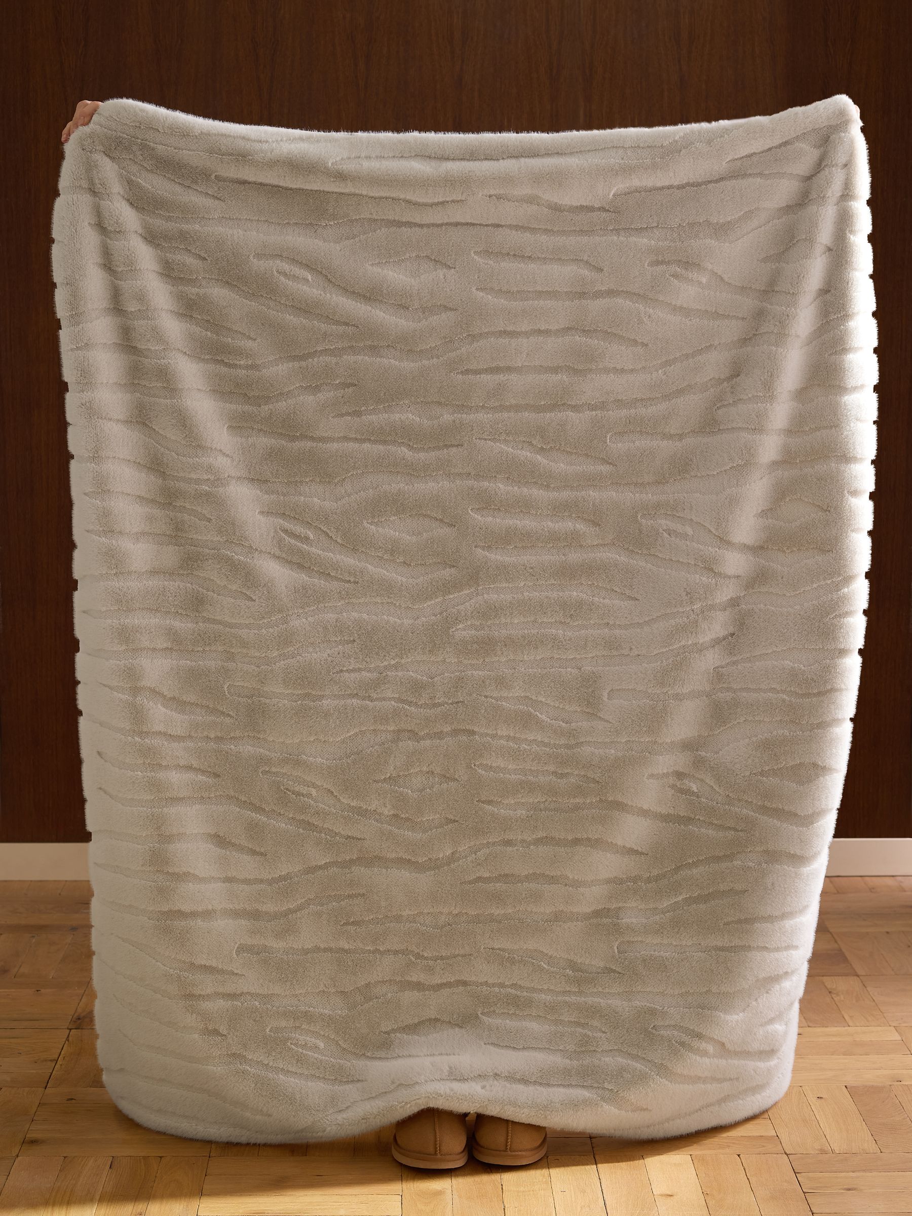 Buy Ivory Tiger Cut Faux Fur Throw from the Next UK online shop