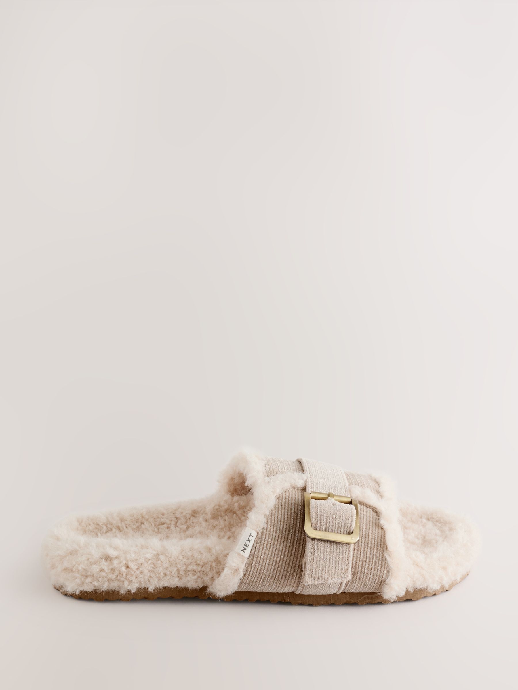 Buy Neutral Borg Slider Slippers from Next China