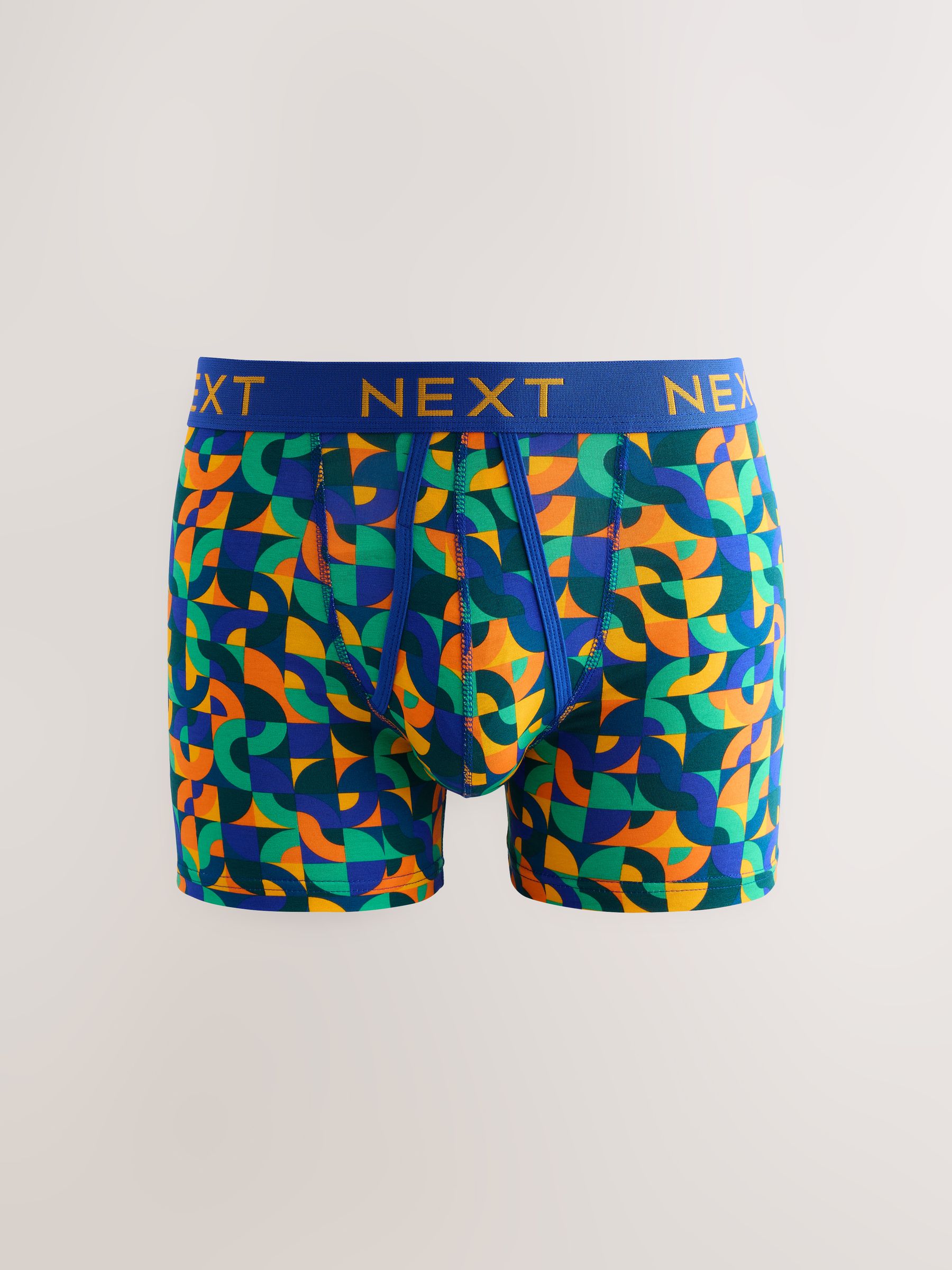 Buy Bright Blue/Orange/Purple Circle Geo Print A-Front Boxers 5 Pack ...