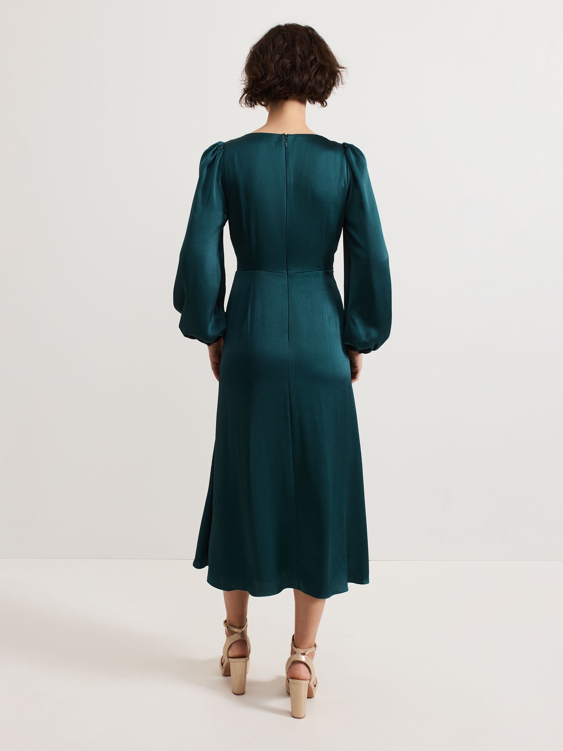 Buy Phase Eight Green Petite Gracie Sunray Pleated Midi Dress from the ...