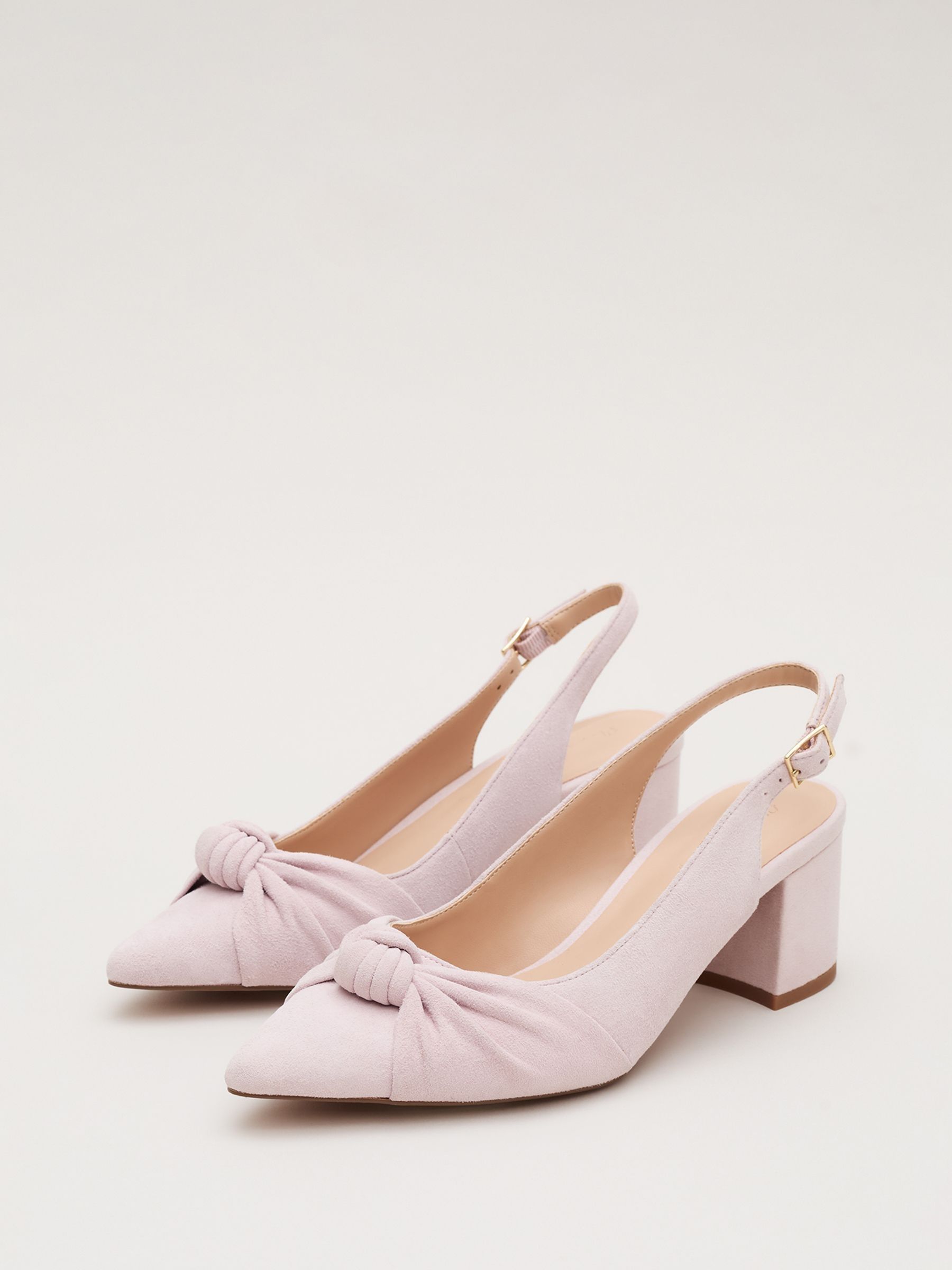 Buy Phase Eight Pink Knot Front Block Heel Slingback Shoes from the ...