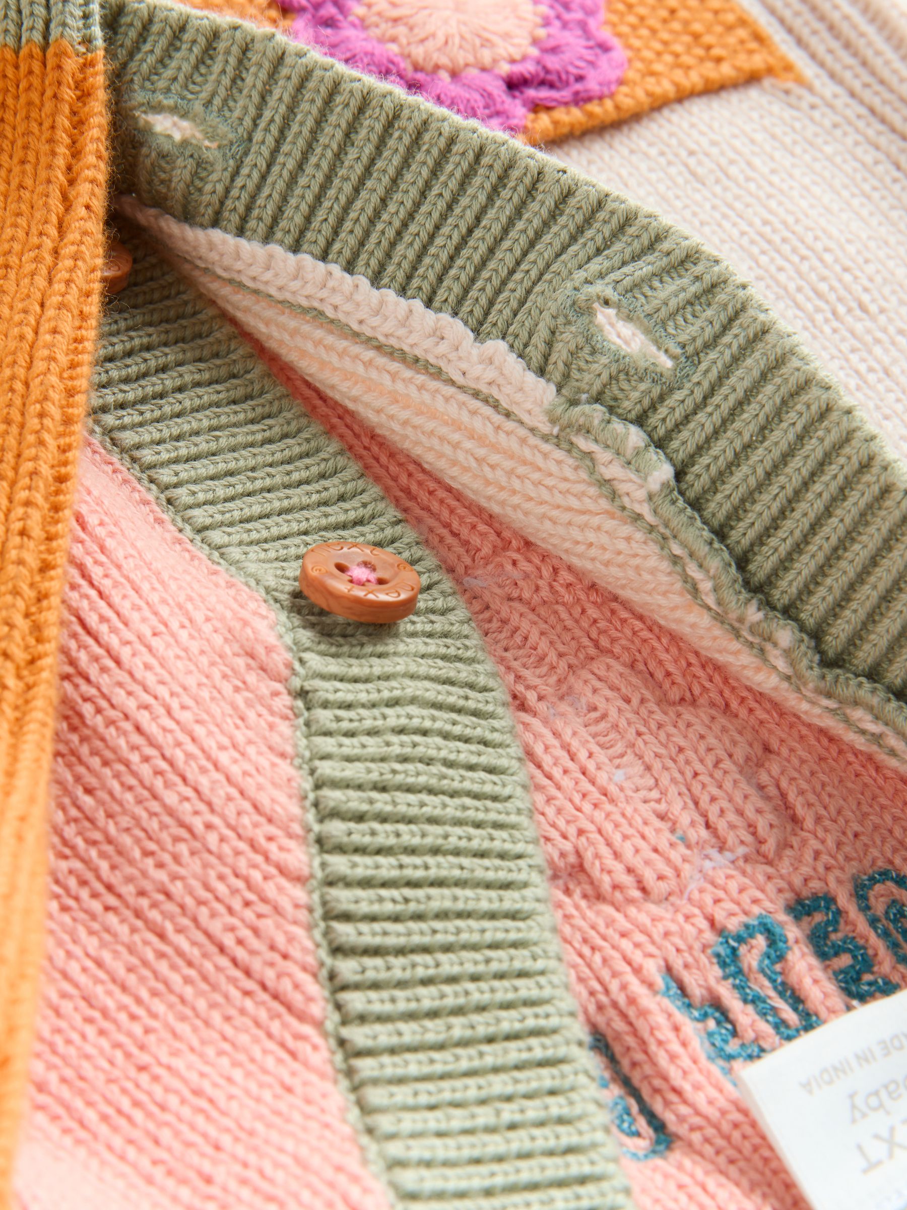 Buy Bright Colour Block Embroidered Baby Cardigan (0mths-2yrs) from ...