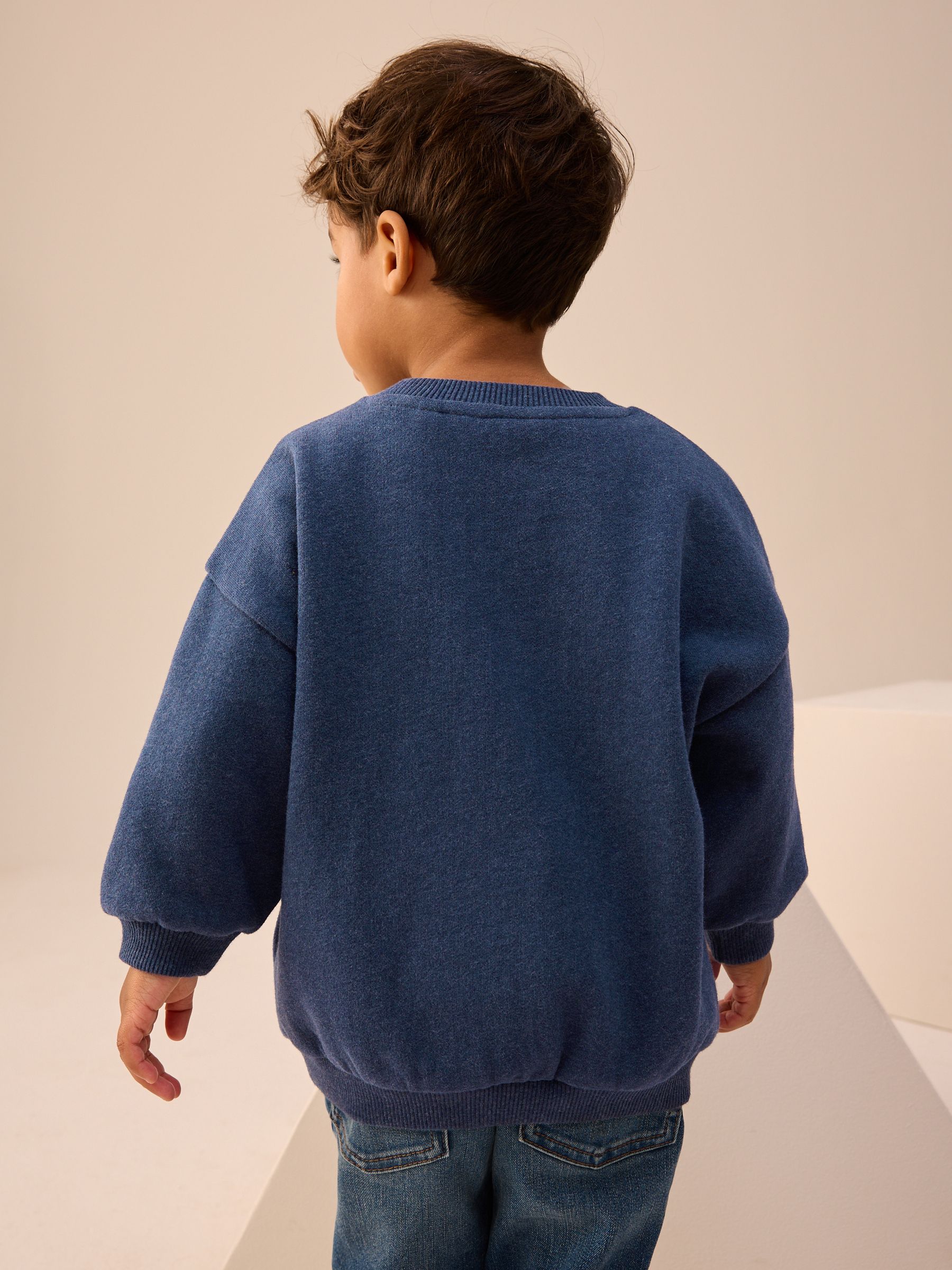 Buy Navy Blue Bear All-Over Print Crew Neck Sweatshirt (3mths-7yrs ...