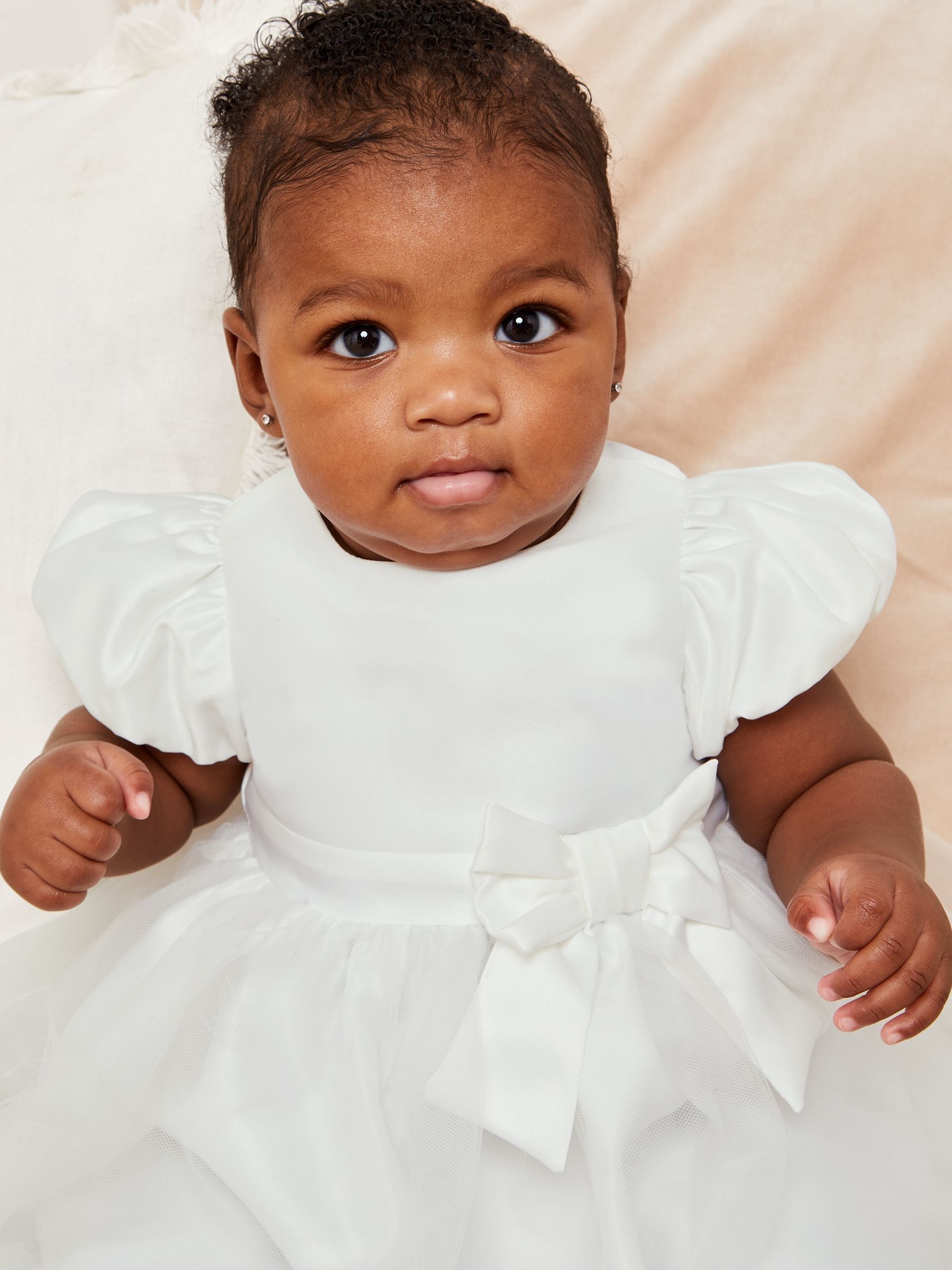 Buy Lipsy Ivory Baby Puff Sleeve Occasion Dress (0mths-2yrs) from the ...
