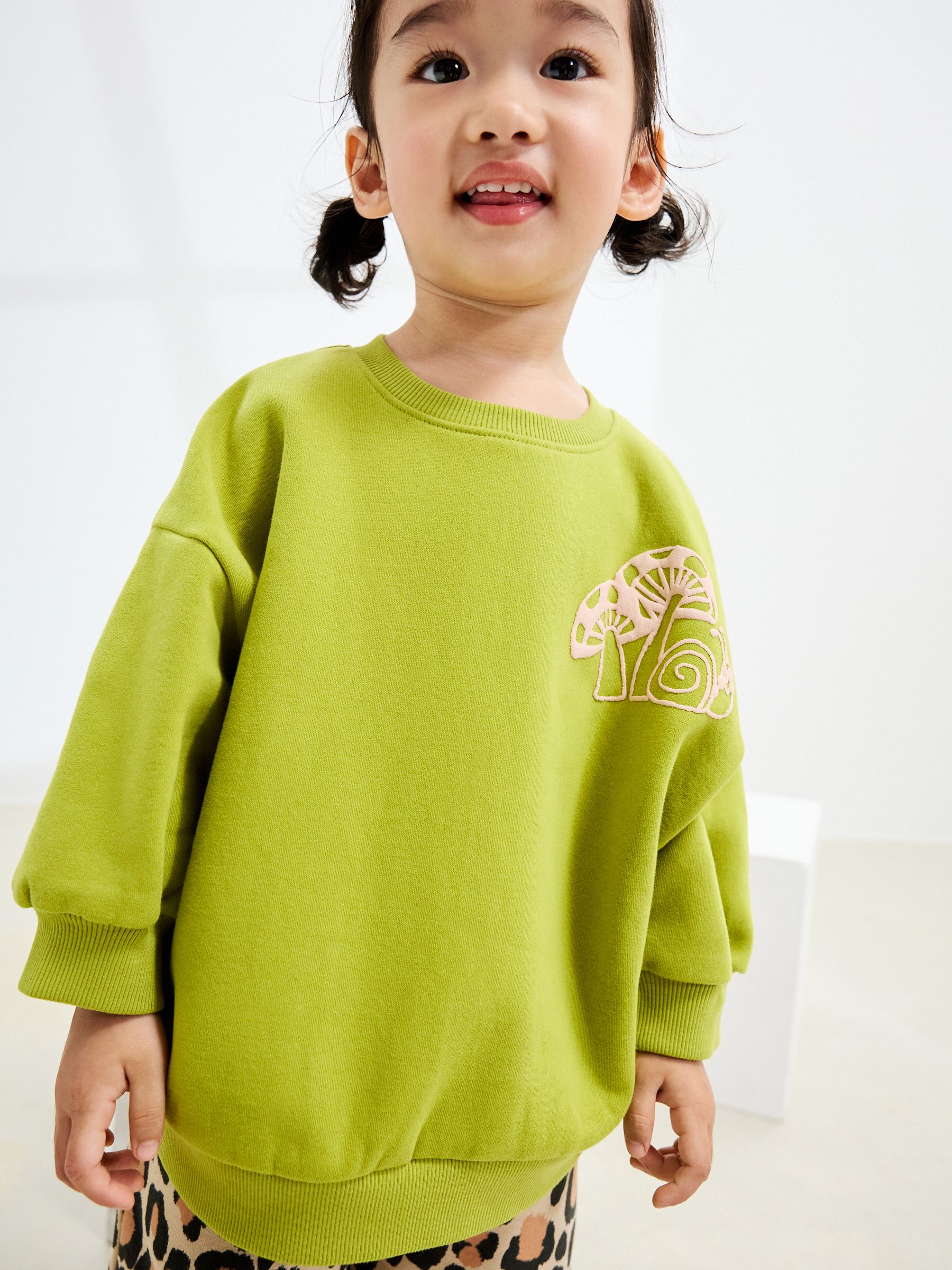 Buy Green Leopard Print - Sweatshirt & Wide Leg Trousers Set (3mths ...