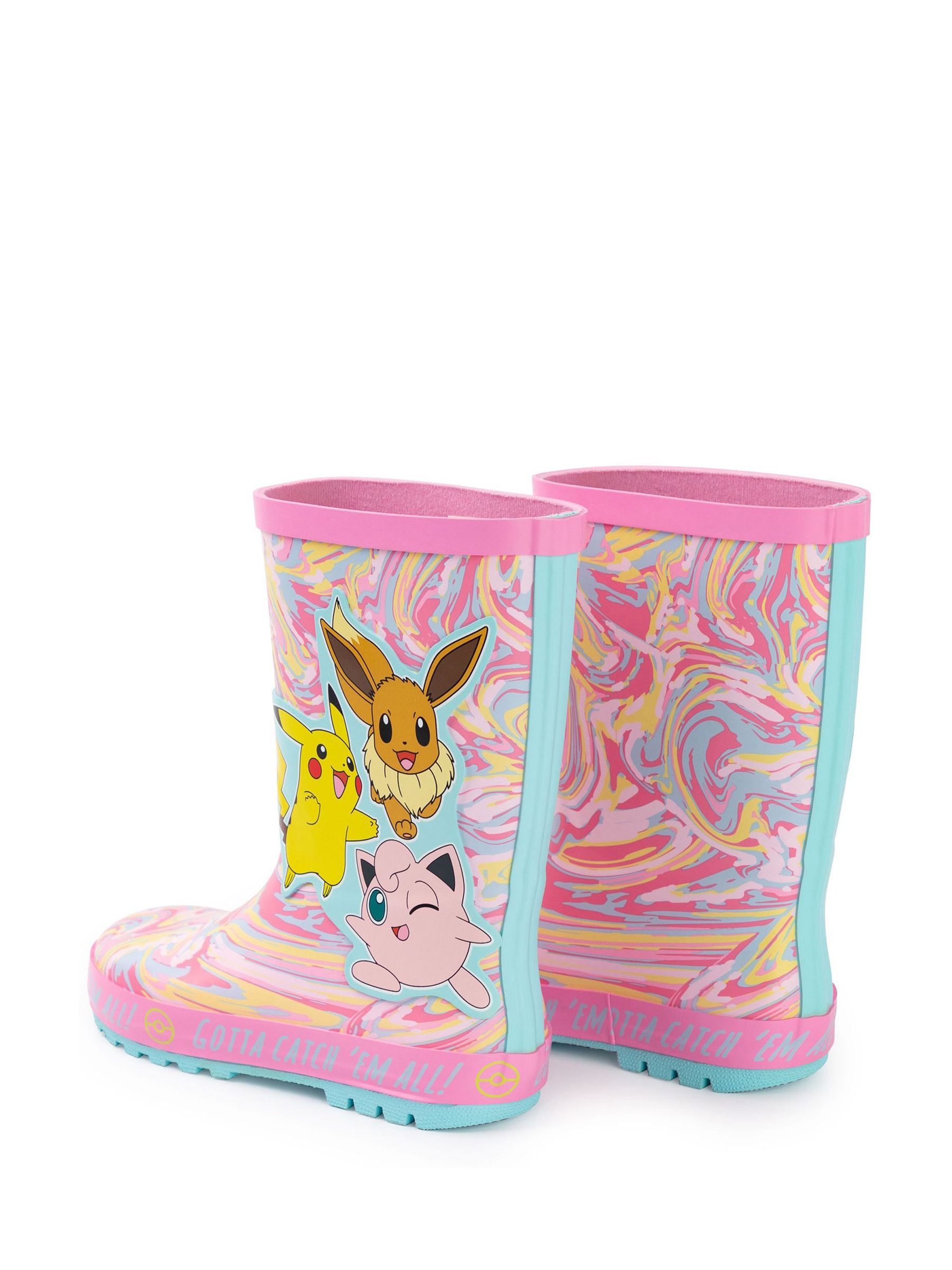Buy Vanilla Underground Pink Kids Pokemon Wellies with Handles from the ...