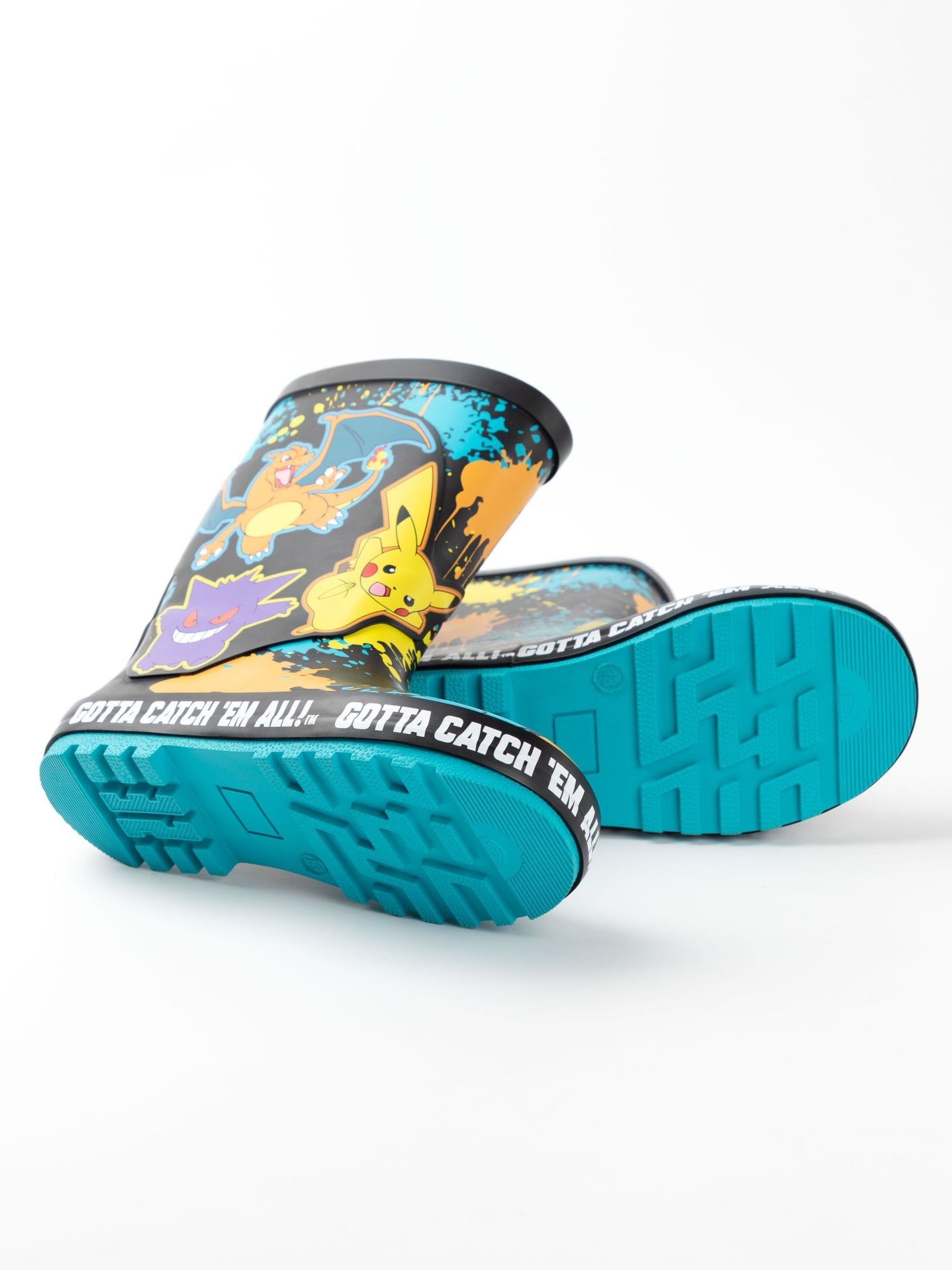 Buy Vanilla Underground Black Kids Pokemon Wellies with Handles from ...
