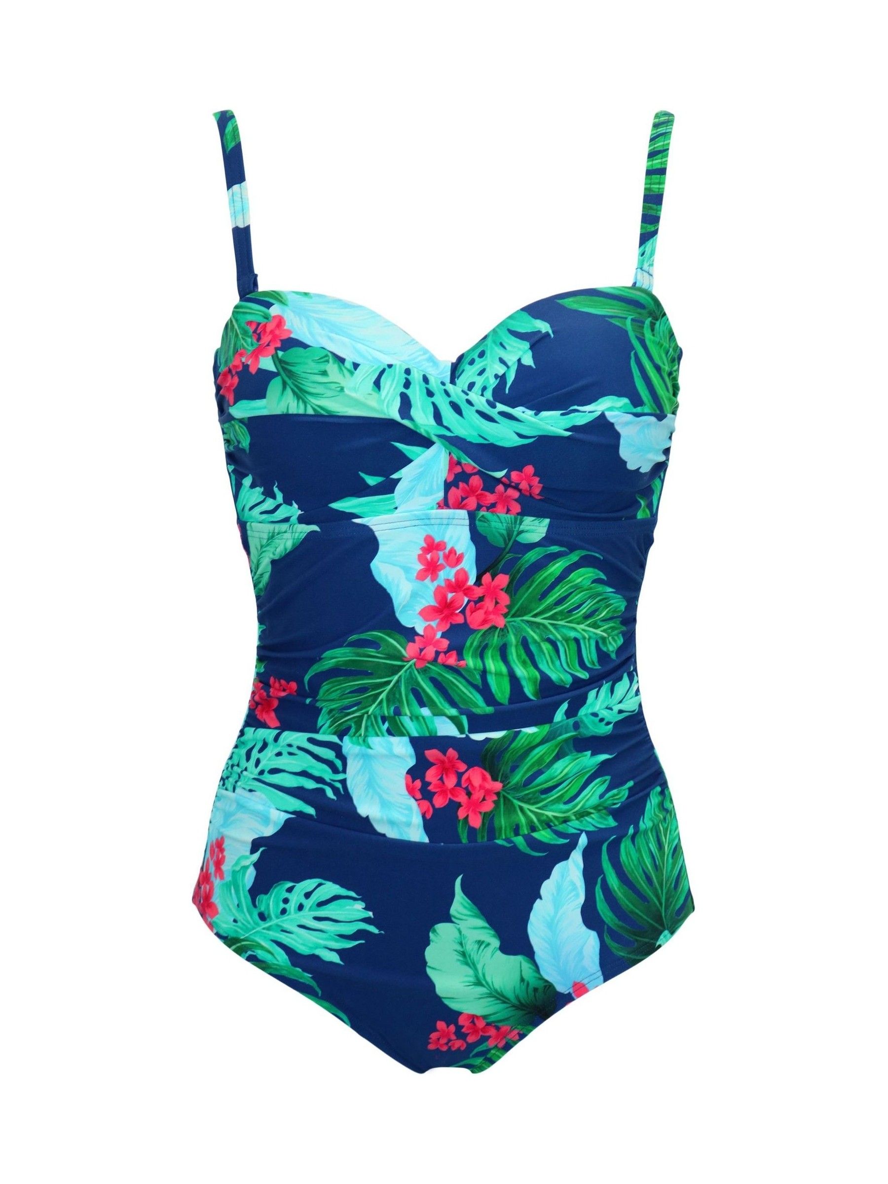 Buy Pour Moi Blue Floral Tall Santa Monica Removable Straps Tummy ...