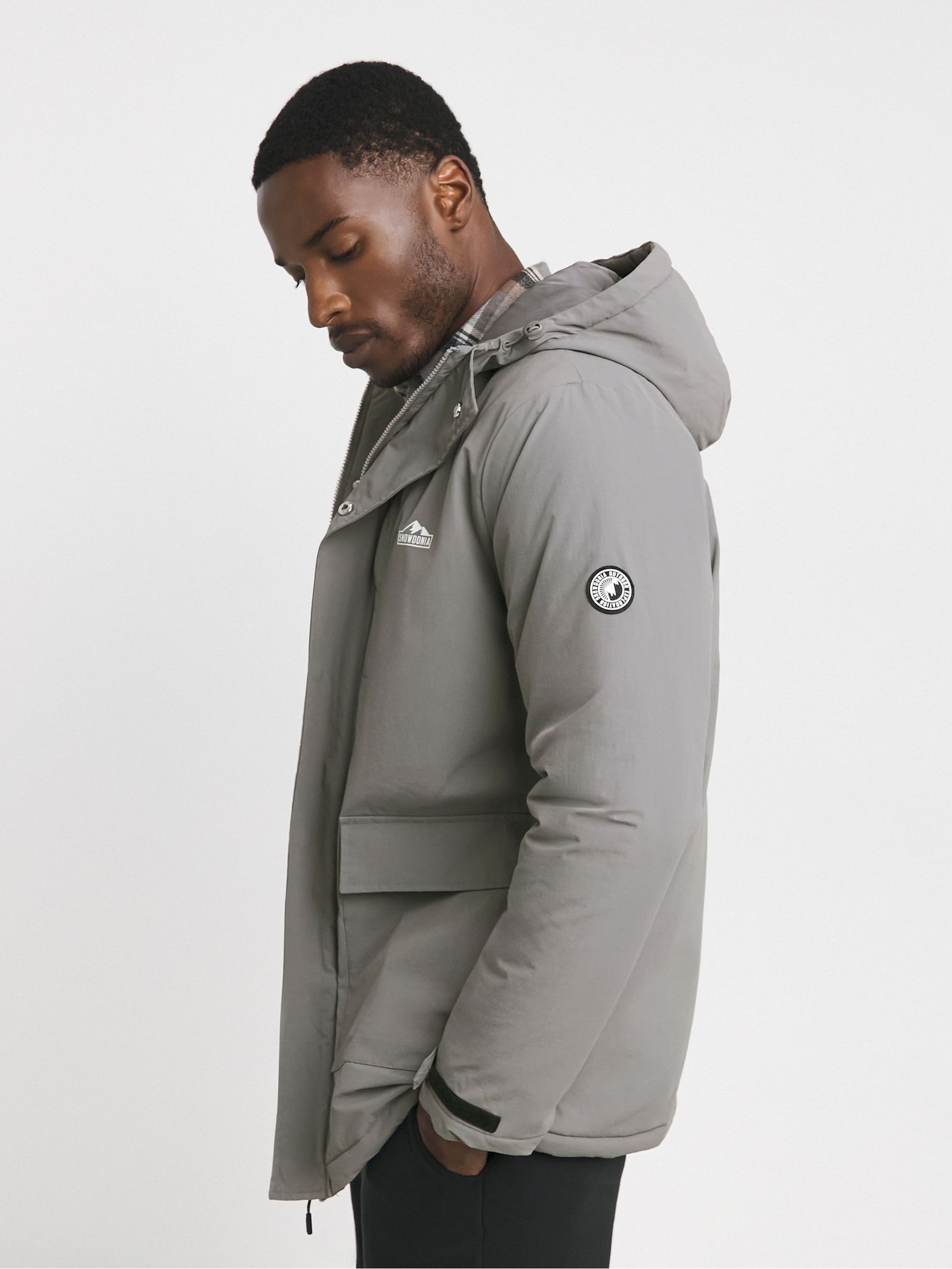 Buy Snowdonia Grey Showerproof Padded Hooded Jacket from the Next UK ...