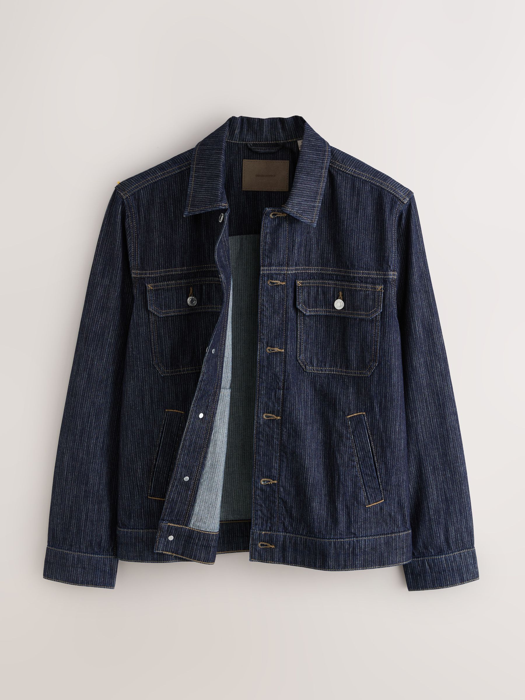 Buy Dark Wash Denim Stripe Trucker Jacket from the Next UK online shop