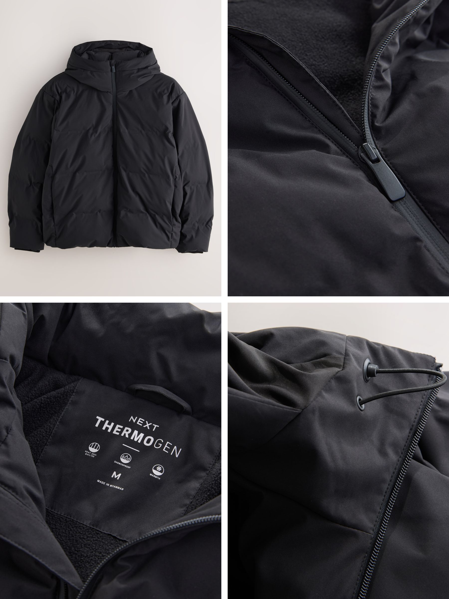 Buy Black ThermoGen Shower Resistant Puffer Jacket from Next Kenya