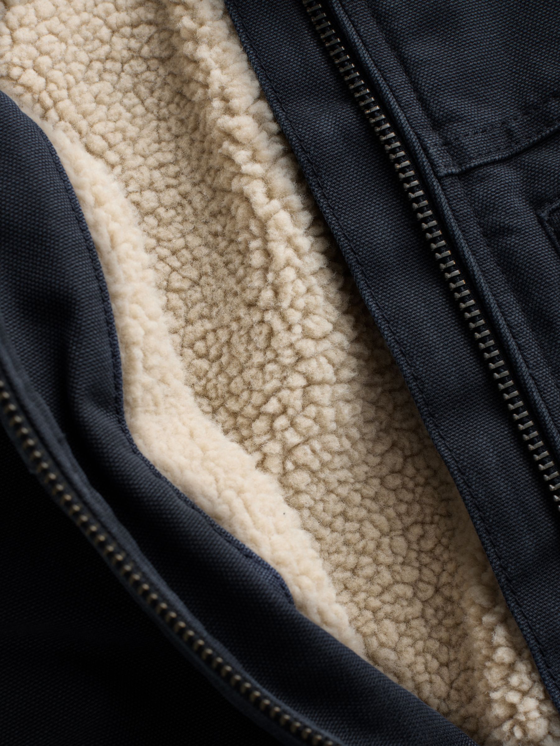 Buy Blue Canvas Borg Lined Jacket from Next Germany