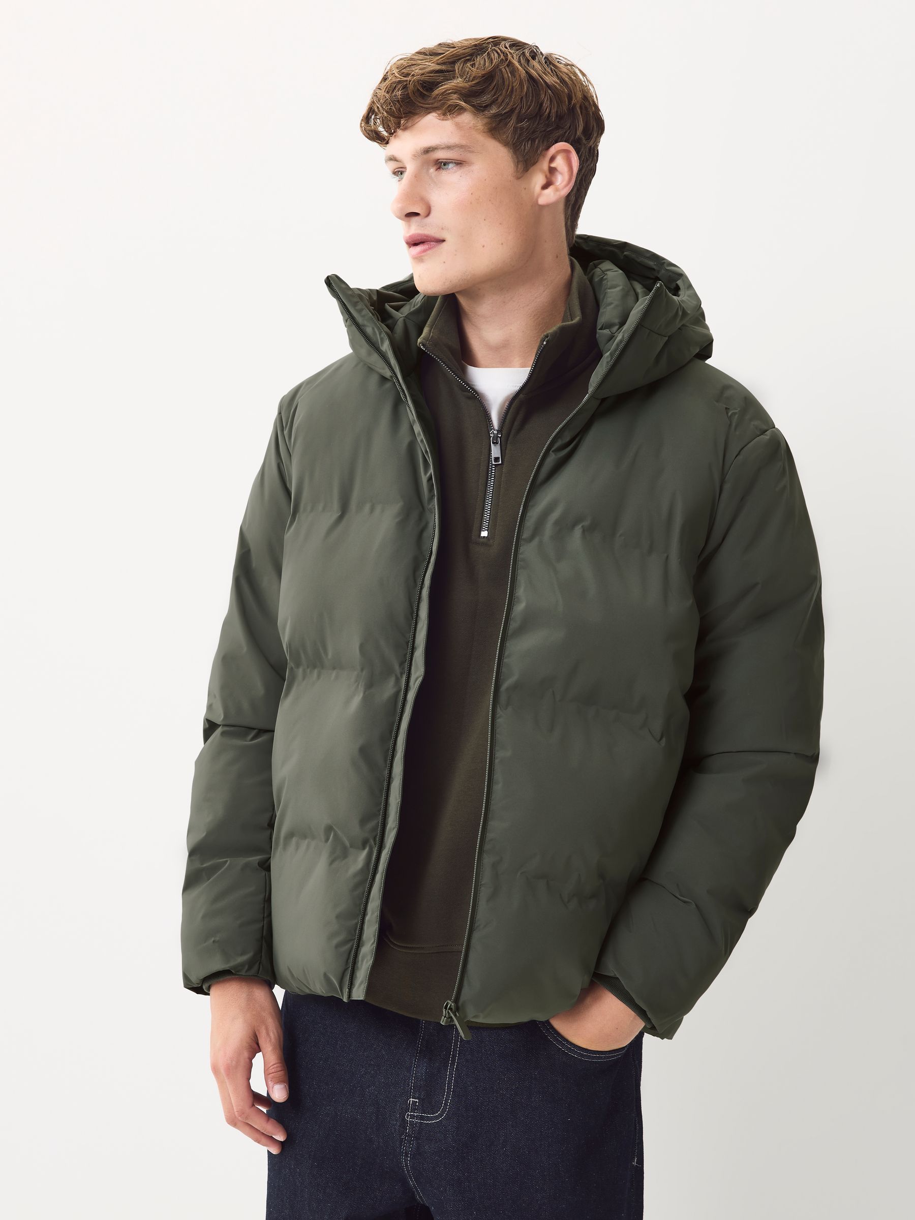 Buy Khaki Green - ThermoGen Shower Resistant Puffer Jacket from Next ...