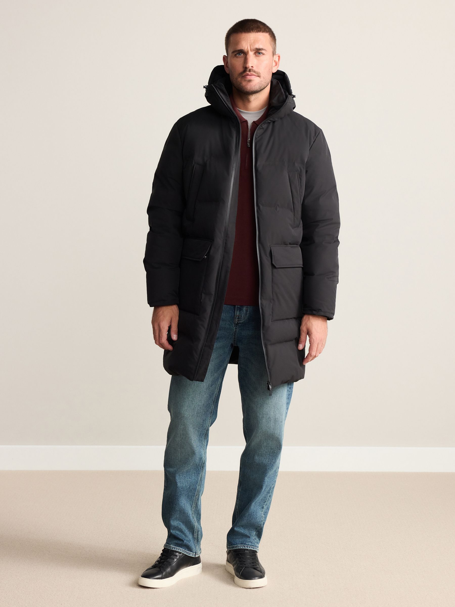 Buy Black Long Length Signature Down Filled Padded Coat from the Next ...