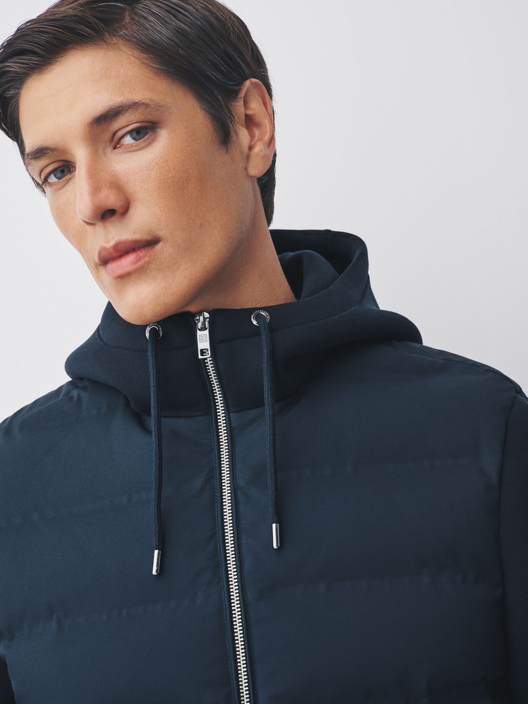 Buy Navy Blue Hybrid Quilted Jacket from the Next UK online shop