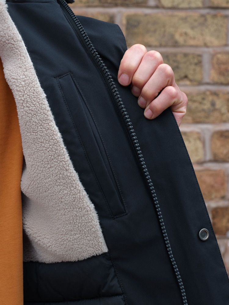 Buy Navy Blue ThermoGen Parka Jacket with Borg Lining from Next Malta